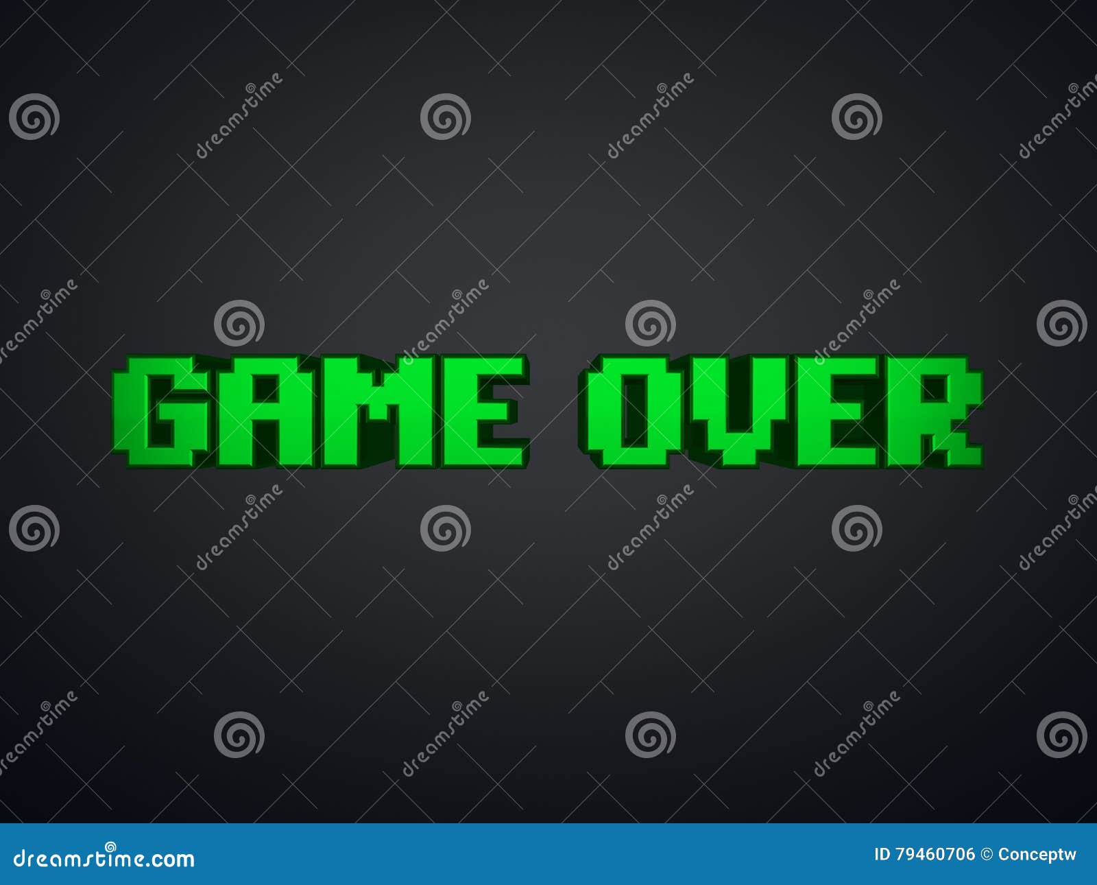 Green pixel text Game Ove stock photo. Image of arcade - 79460706