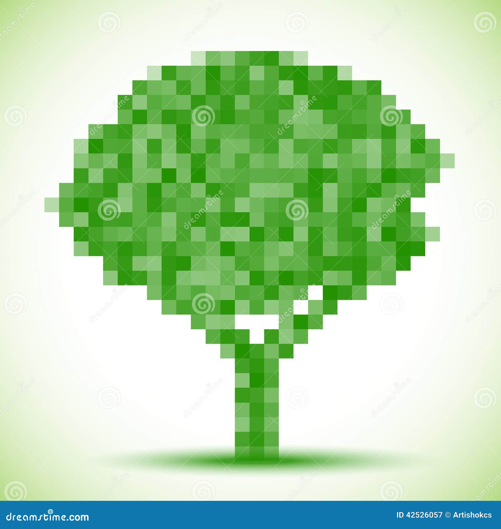 Pixel Art Tree Vector Illustration | CartoonDealer.com #48026634