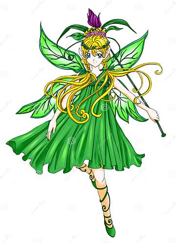 Green Pixie stock illustration. Illustration of elfin - 23011499