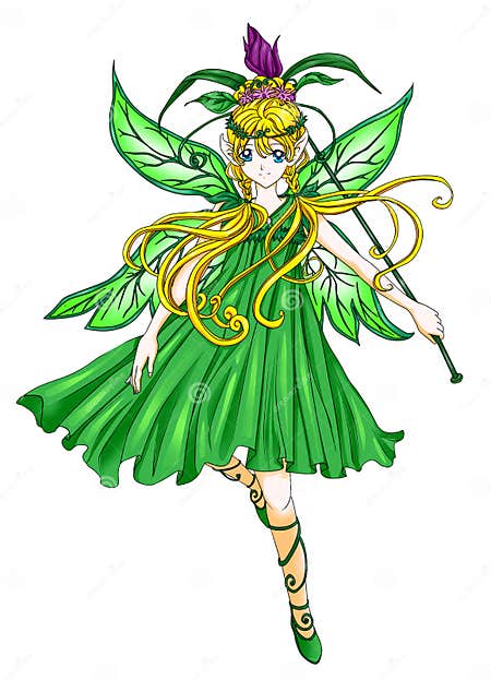 Green Pixie stock illustration. Illustration of elfin - 23011499