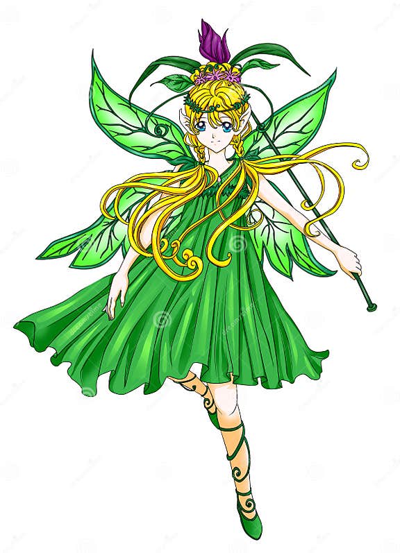 Green Pixie stock illustration. Illustration of elfin - 23011499