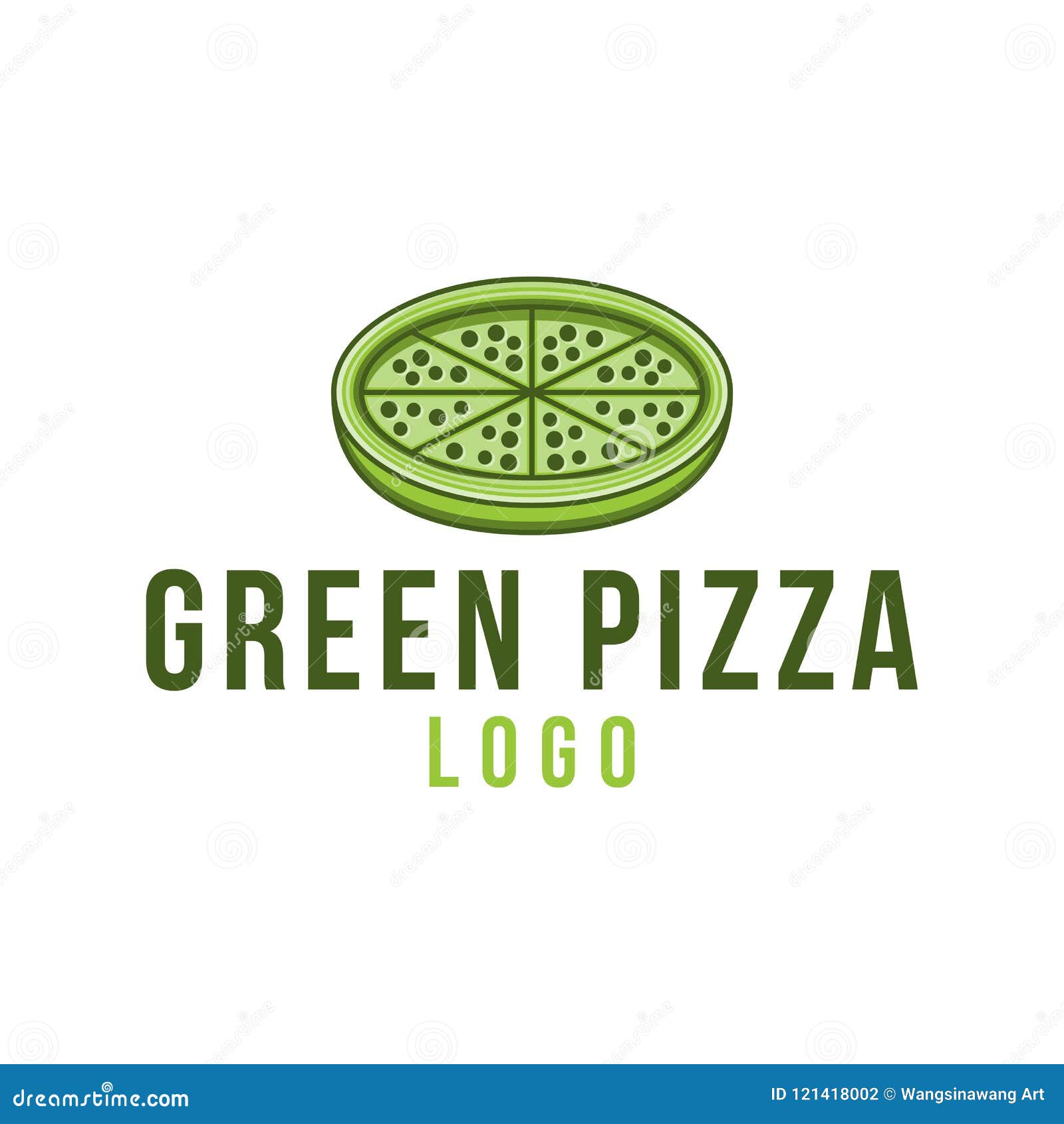 Green pizza logo vector stock illustration. Illustration of cook ...