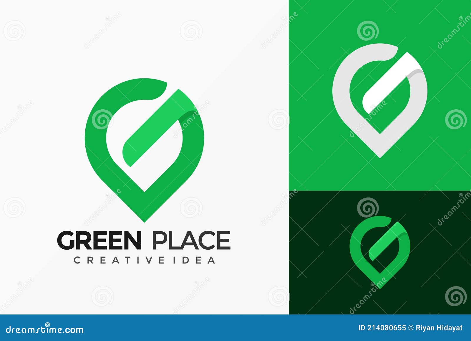 Green Place Location Logo Vector Design. Abstract Emblem, Designs ...