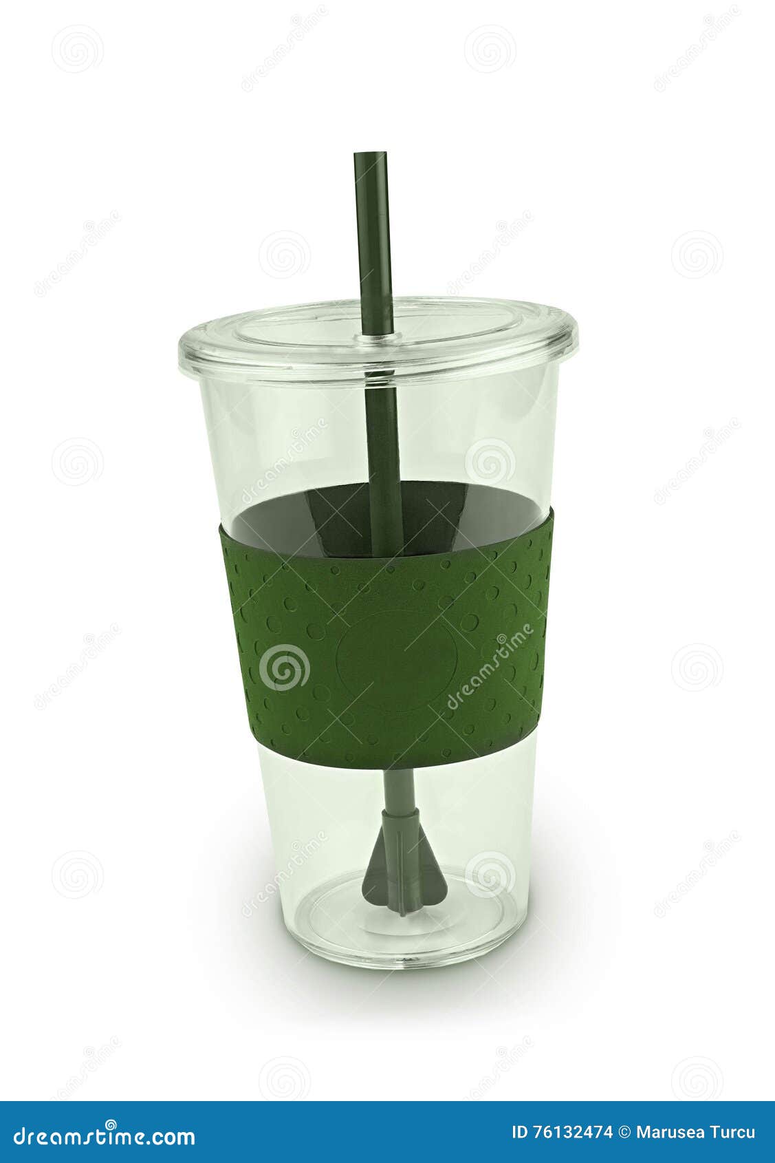 Green plactic cup stock illustration. Illustration of transparent ...