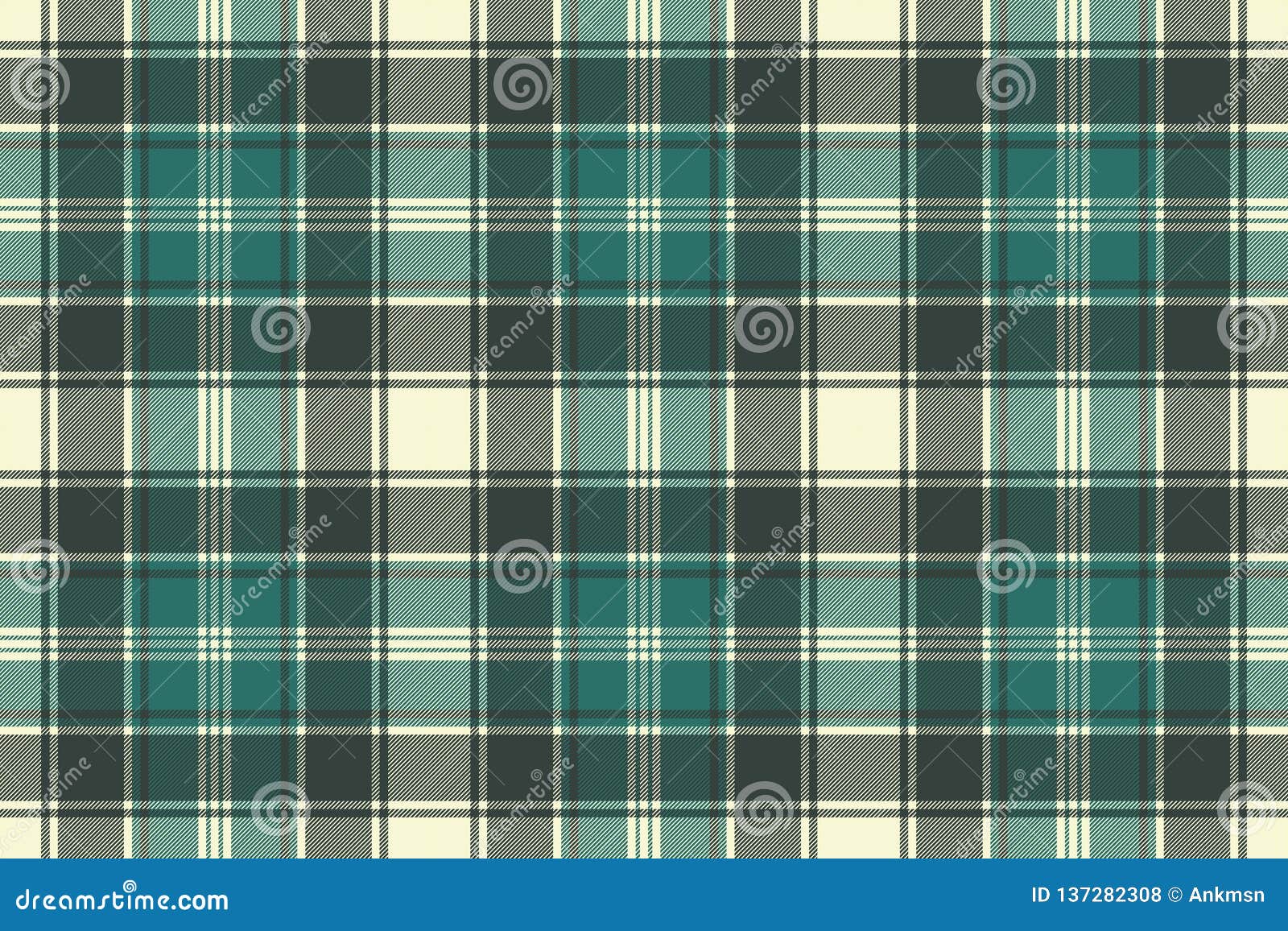 Green Plaid Fabric Texture Seamless Pattern Stock Vector - Illustration ...