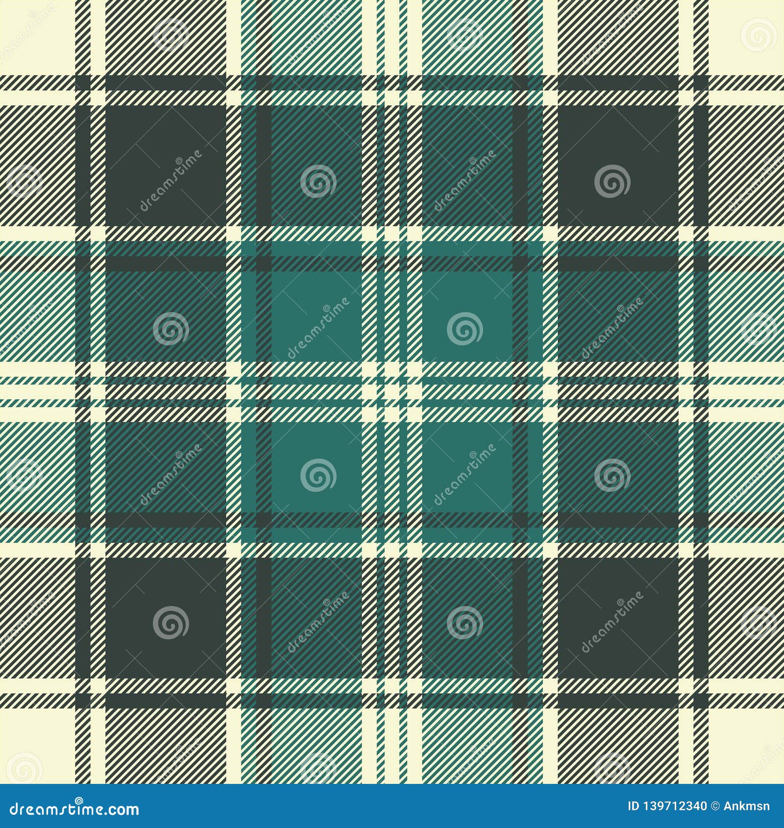 Green Plaid Fabric Texture Seamless Pattern Stock Vector - Illustration ...