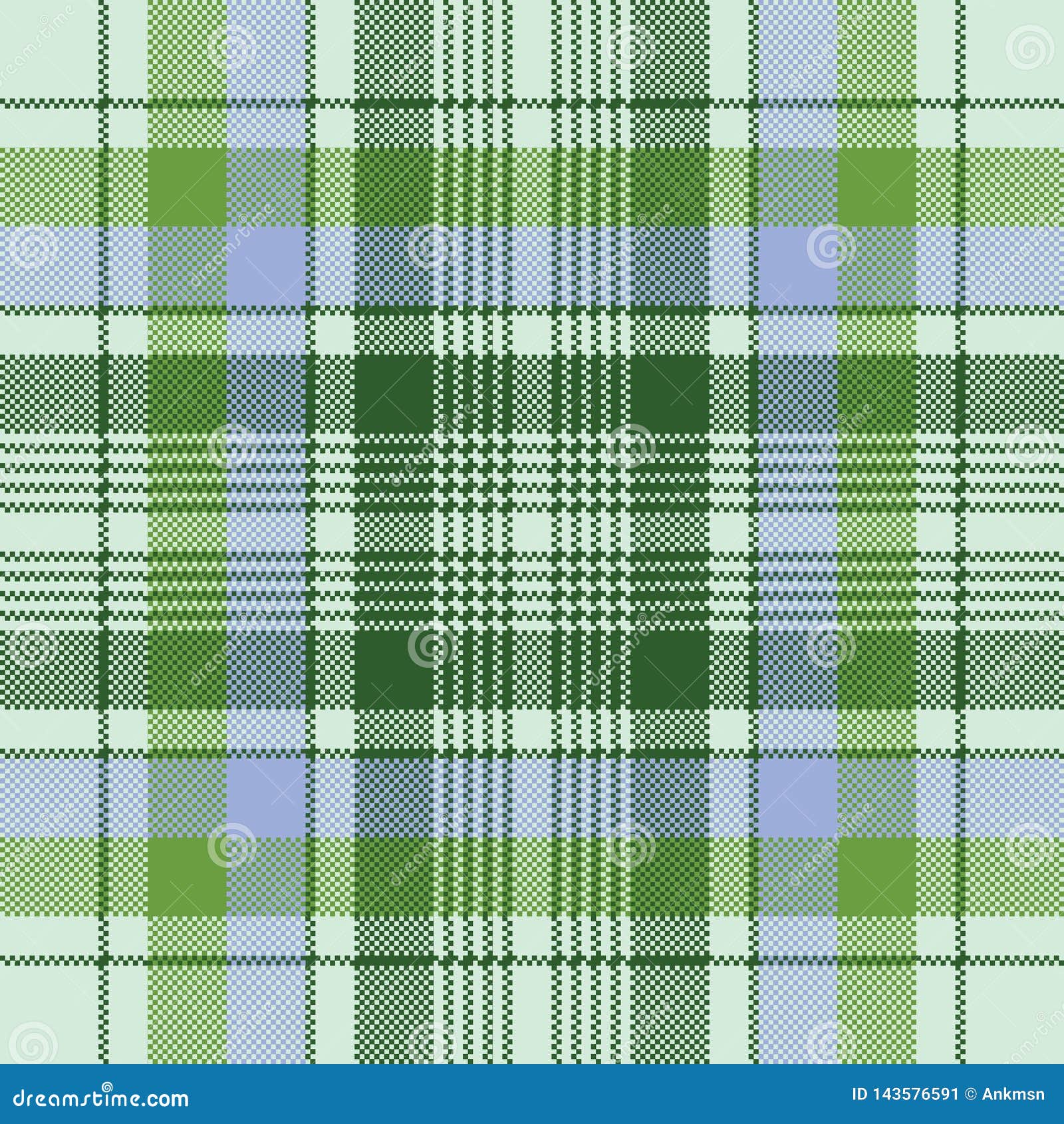 Green Plaid Pixel Seamless Fabric Texture Stock Vector - Illustration ...