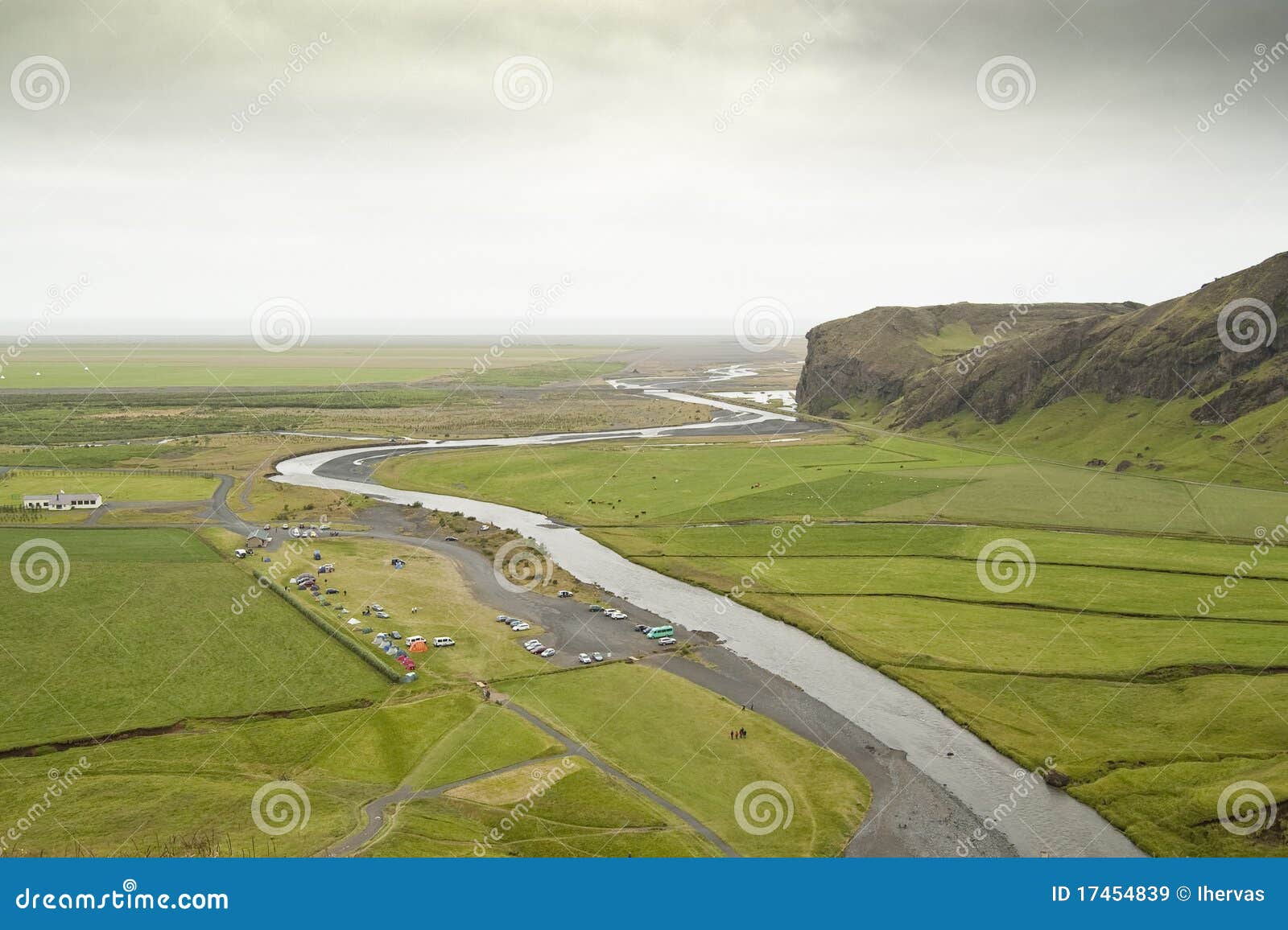 Green plain in Iceland stock image. Image of rock, meadow - 17454839
