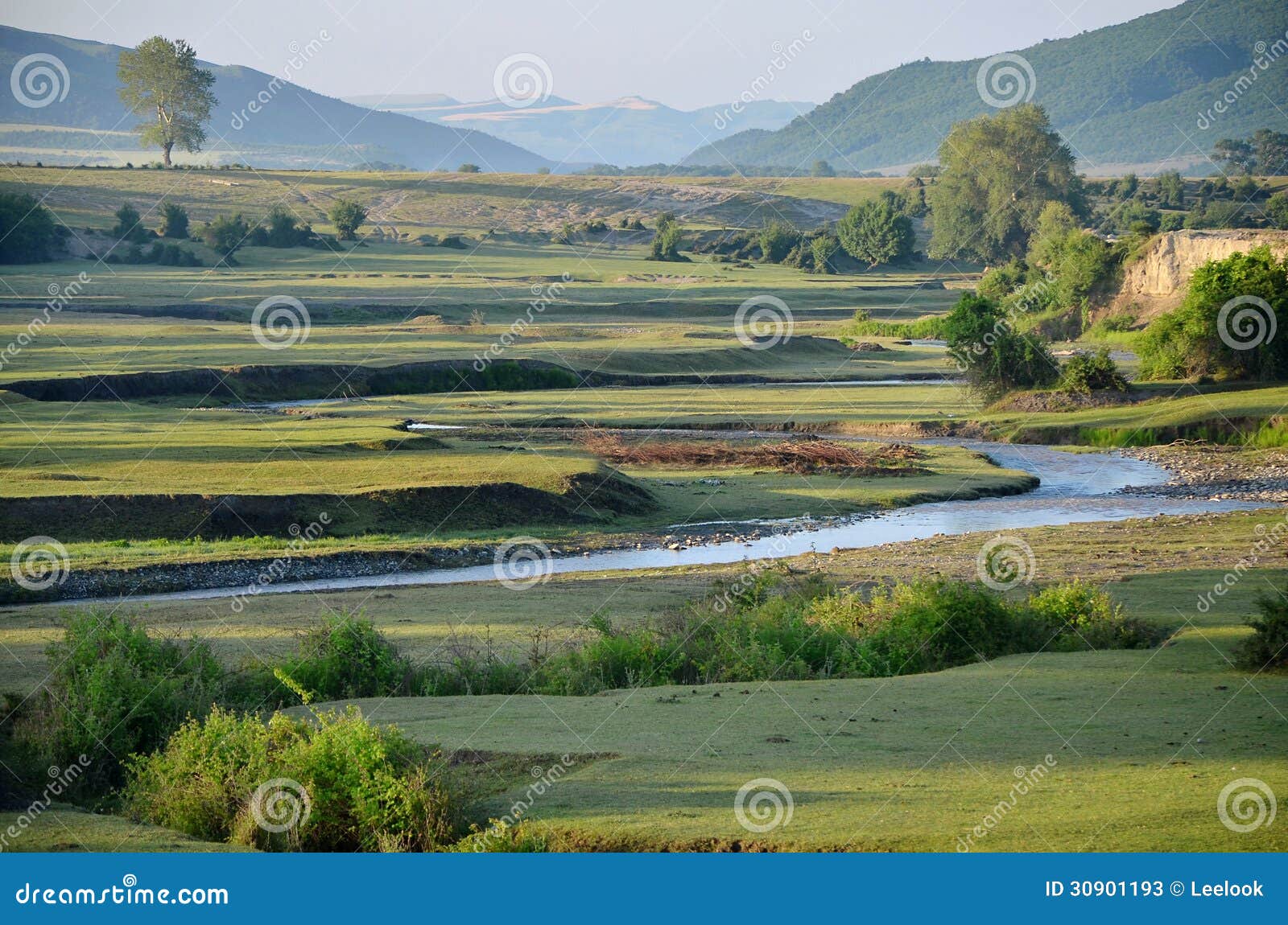 Green Plains in the Sunrise Stock Image - Image of meadow, landscape ...