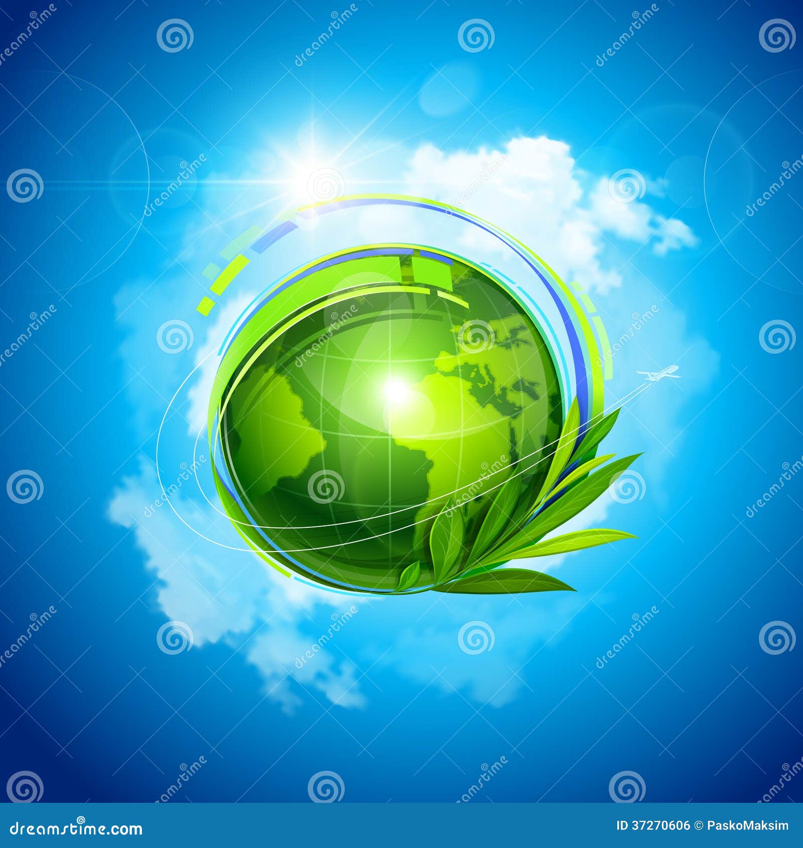 Green Planet stock vector. Illustration of ecology, white - 37270606