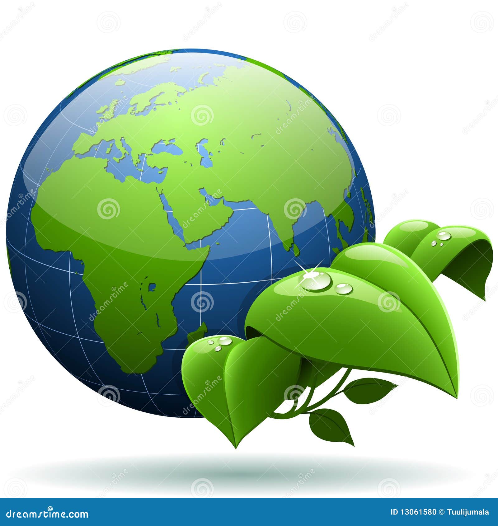 Green planet concept. stock vector. Illustration of environment - 13061580