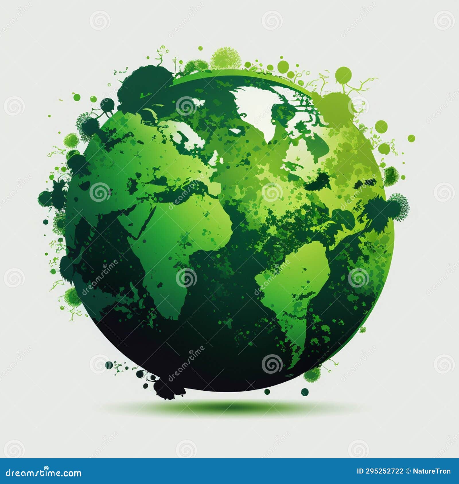Green Earth Globe Green World Map Green Planet Earth Stock Illustration ...