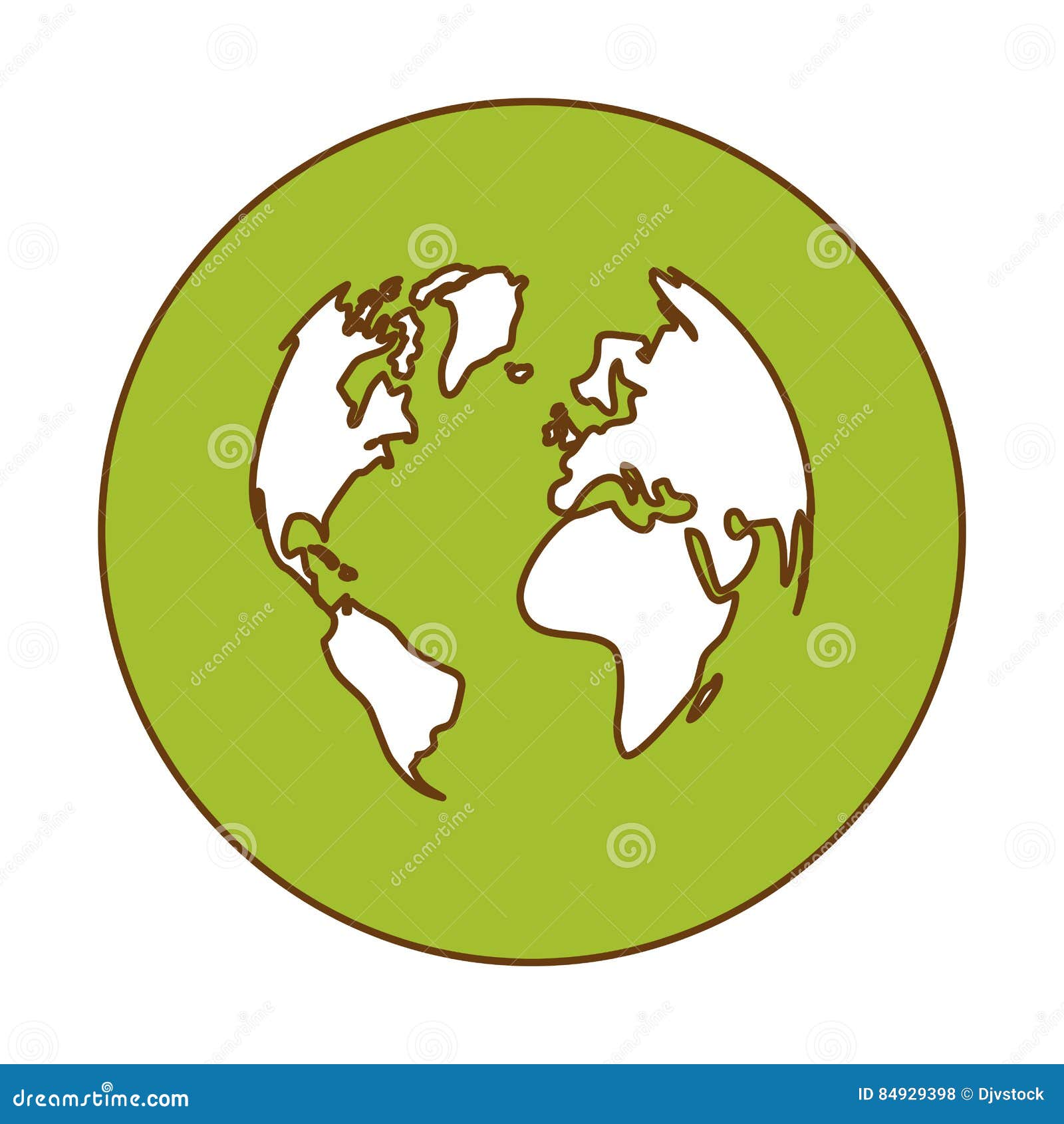 Green Planet Earth Icon Image Stock Illustration - Illustration of ...