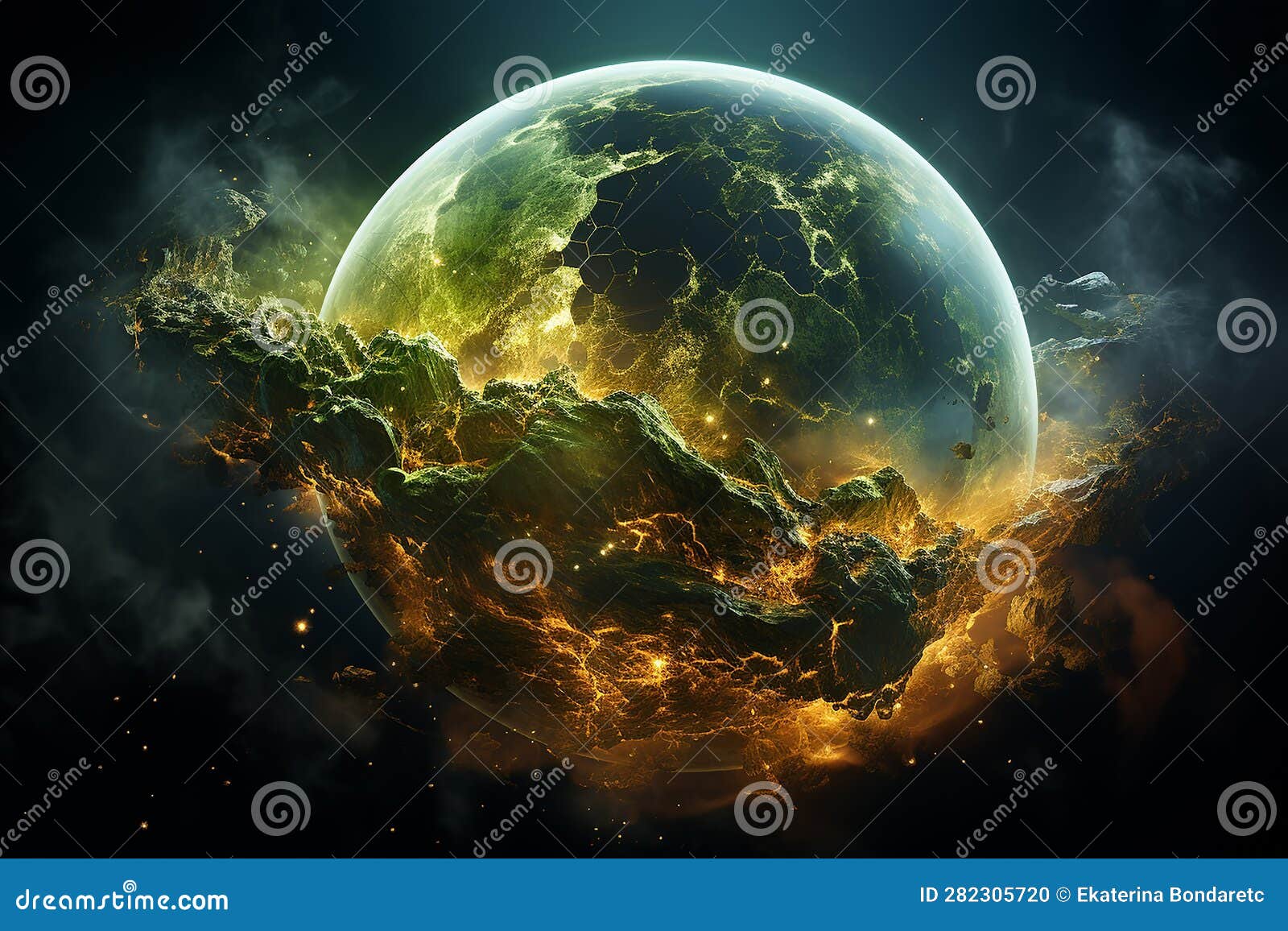 Green Planet Earth, View from Space. the Problem of Pollution of the ...