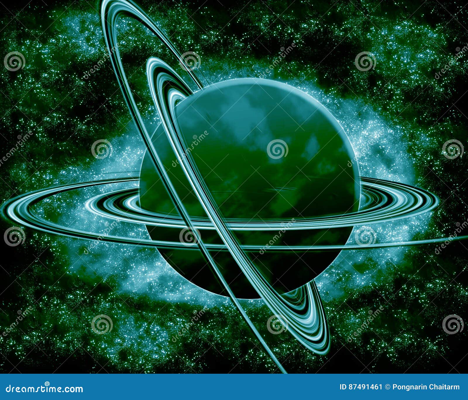 Green Planet - Fantasy Space Stock Illustration - Illustration of earth ...