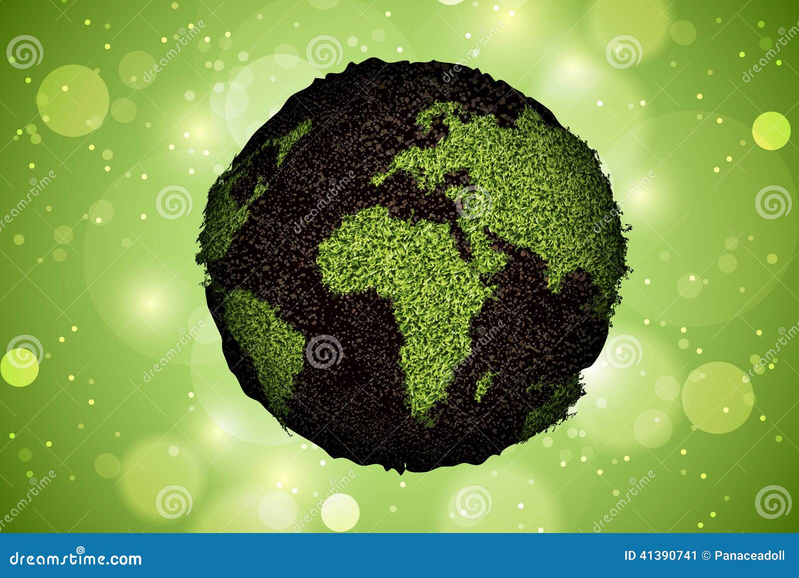 Green planet grass stock vector. Illustration of environmental - 41390741