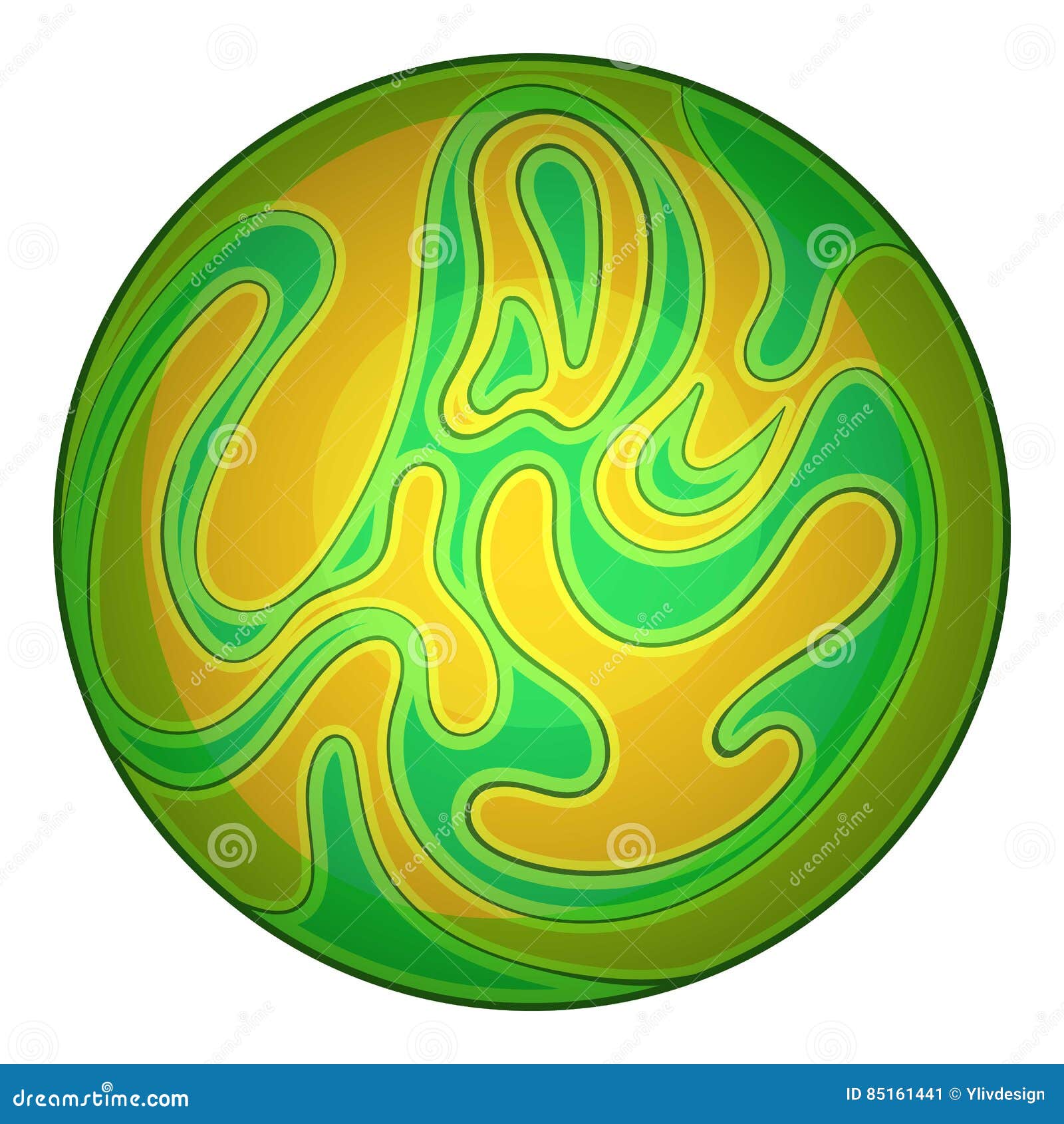 Green Planet Icon, Cartoon Style Stock Vector - Illustration of alien ...