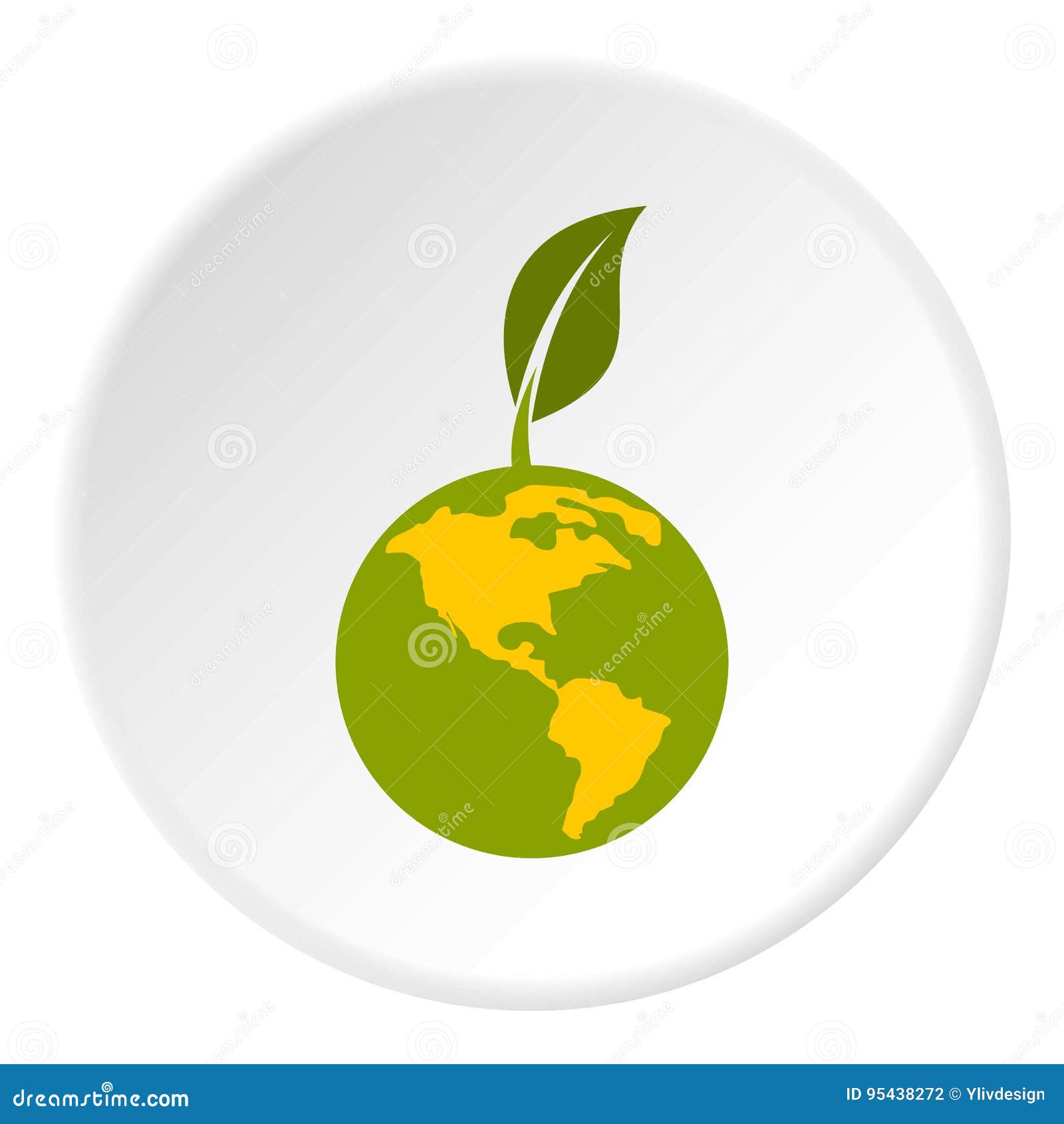 Green planet icon circle stock vector. Illustration of isolated - 95438272