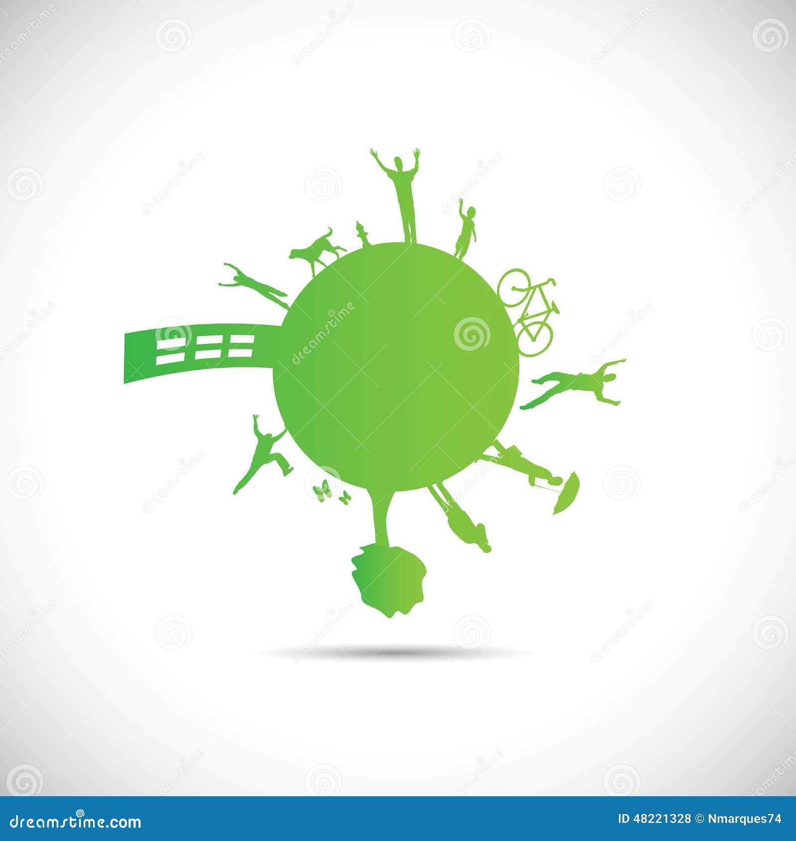 Green Planet Illustration stock vector. Illustration of organic - 48221328