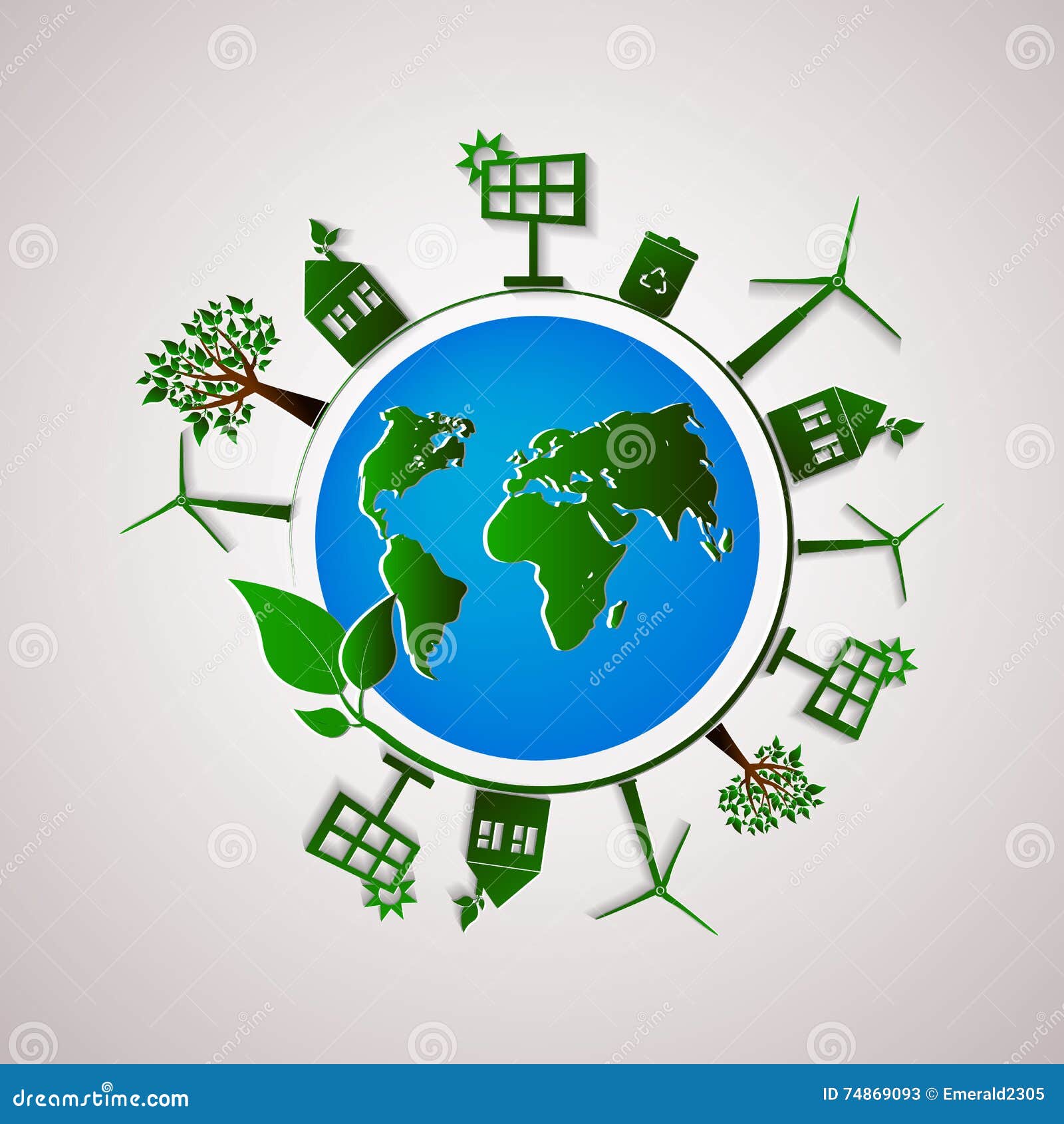 Green Planet Vector Info Graphic Illustration. Ecology Flat Design ...