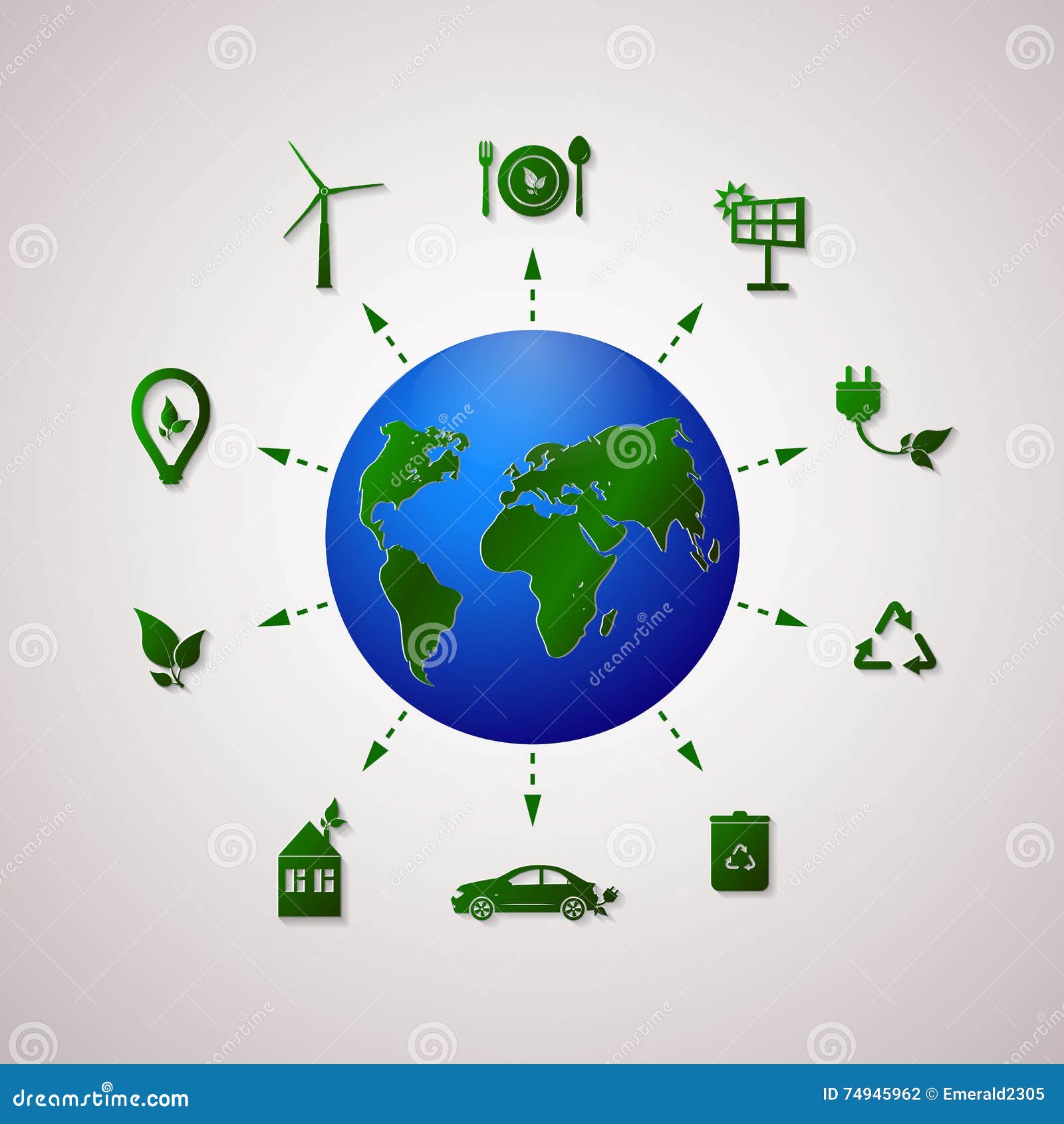Green Planet Vector Info Graphic Illustration. Ecology Flat Design ...