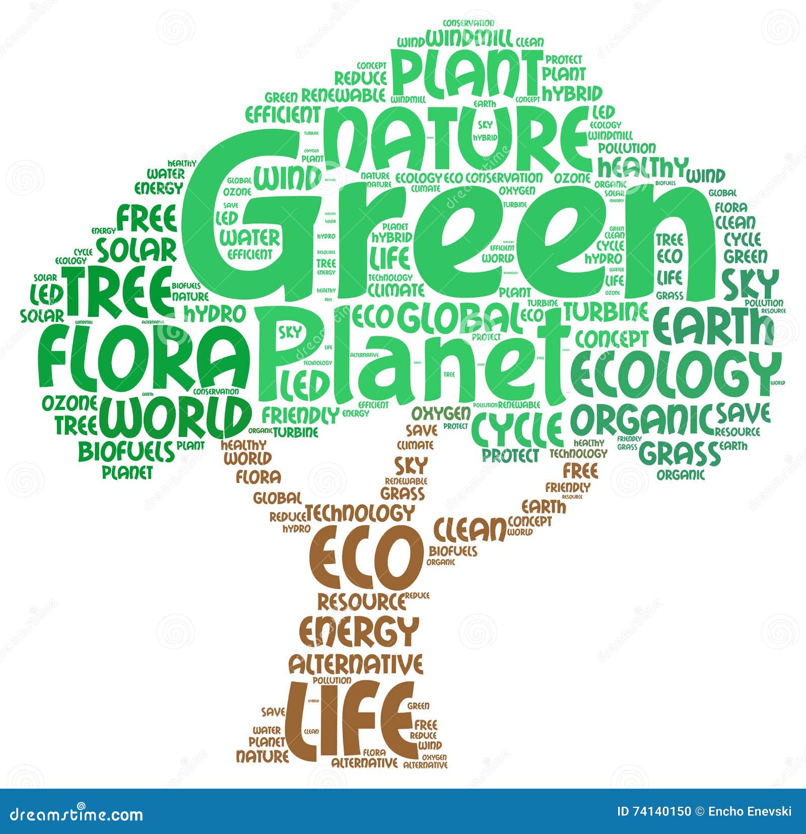 Green planet word cloud stock illustration. Illustration of green ...