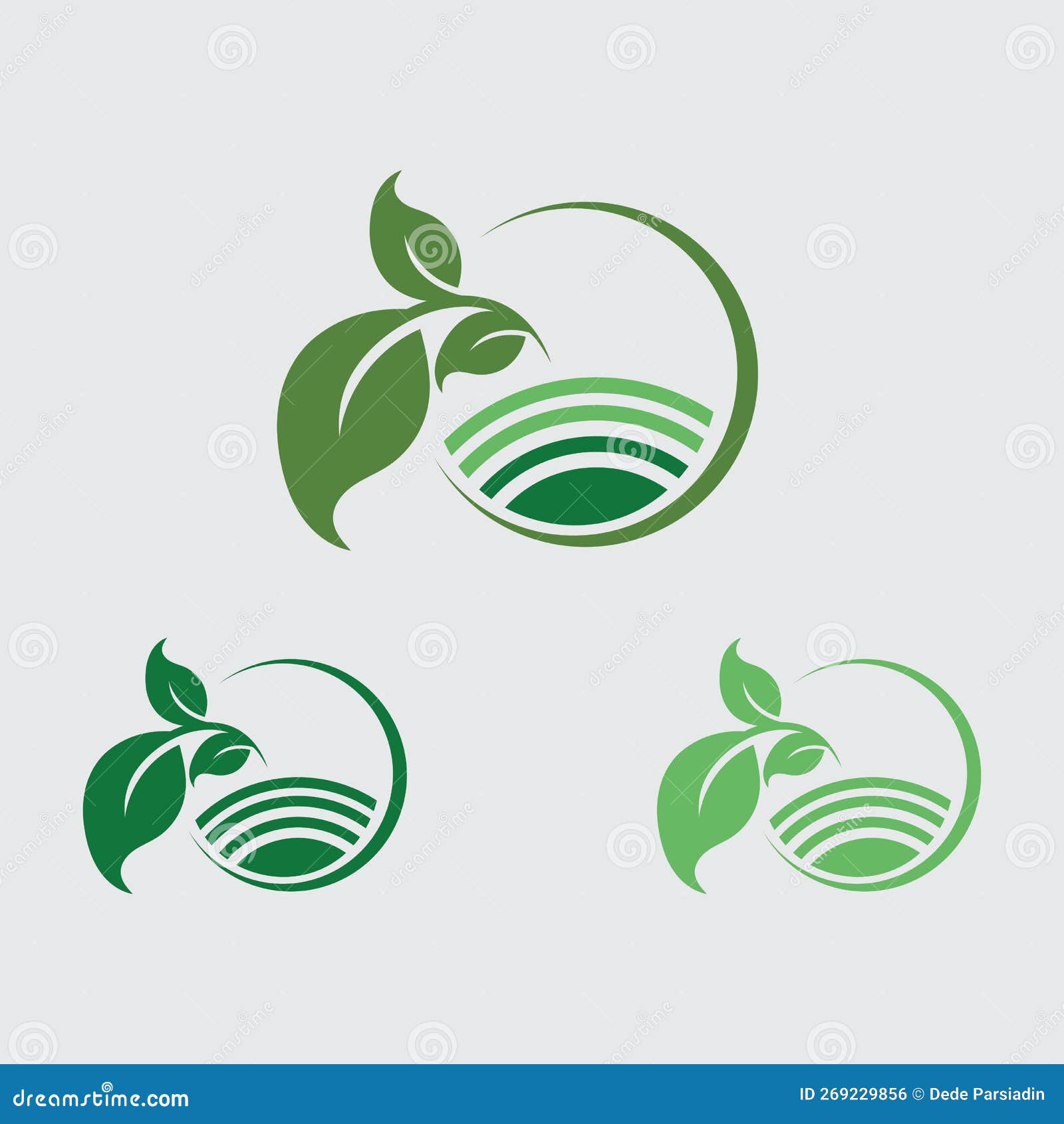 Green Plant Farm Vector Logo Concept Stock Vector - Illustration of ...