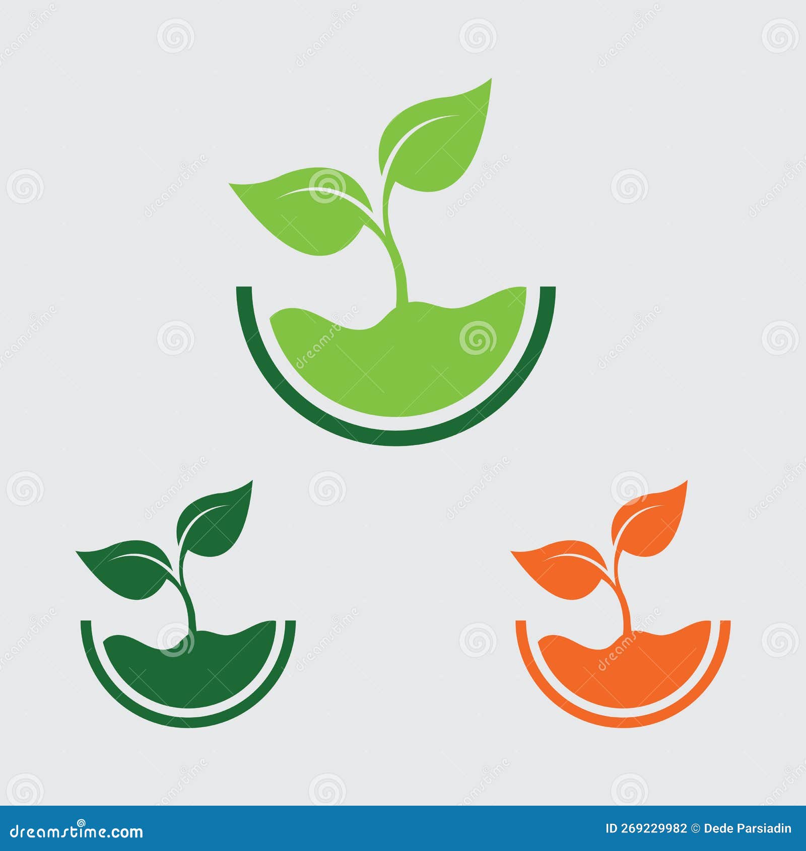 Green Plant Farm Vector Logo Concept Stock Illustration - Illustration ...