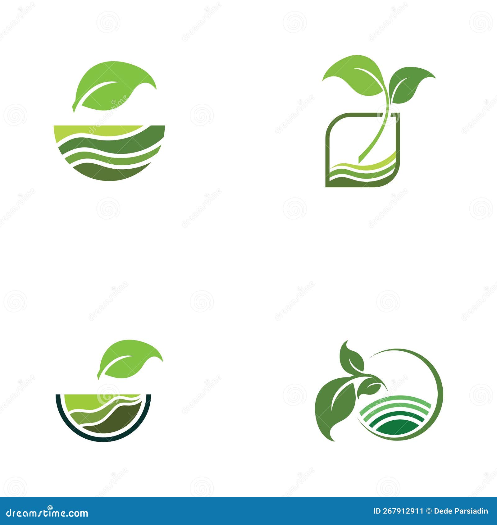 Green Plant Farm Vector Logo Concept Stock Illustration - Illustration ...