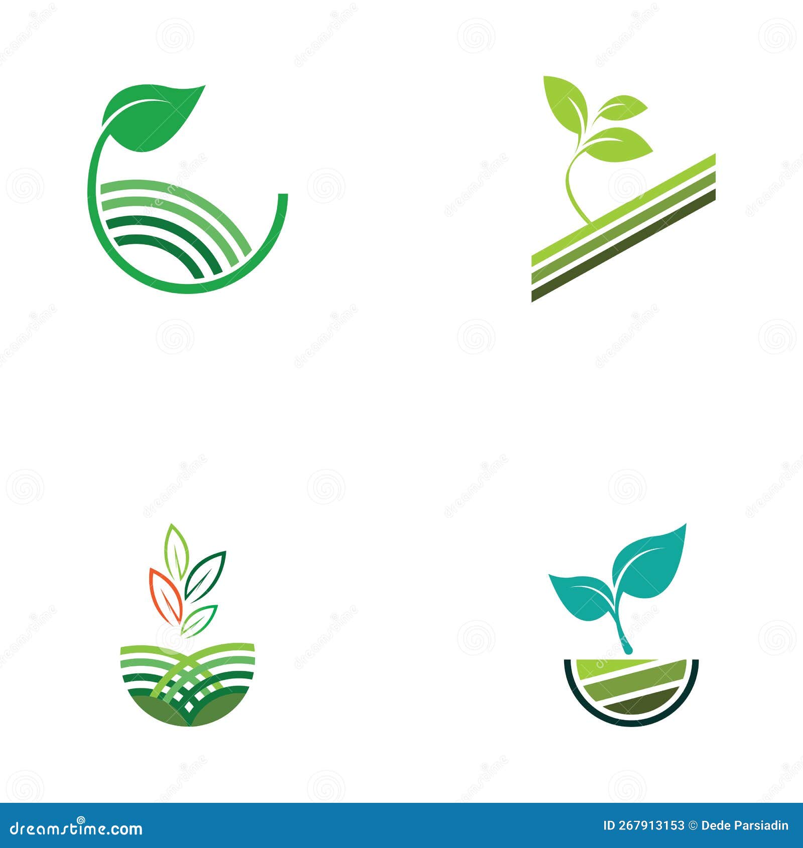 Green Plant Farm Vector Logo Concept Stock Illustration - Illustration ...