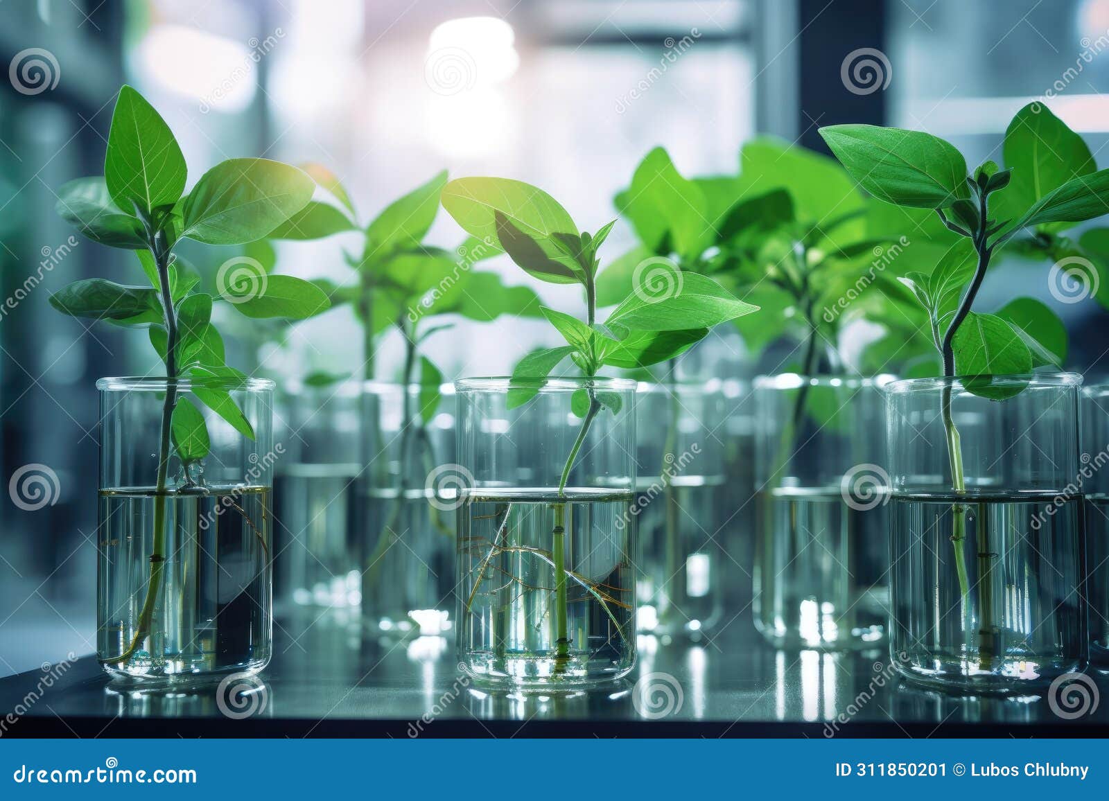 Green Plant in Laboratory Tubes for Research. Ecological Breeding and ...