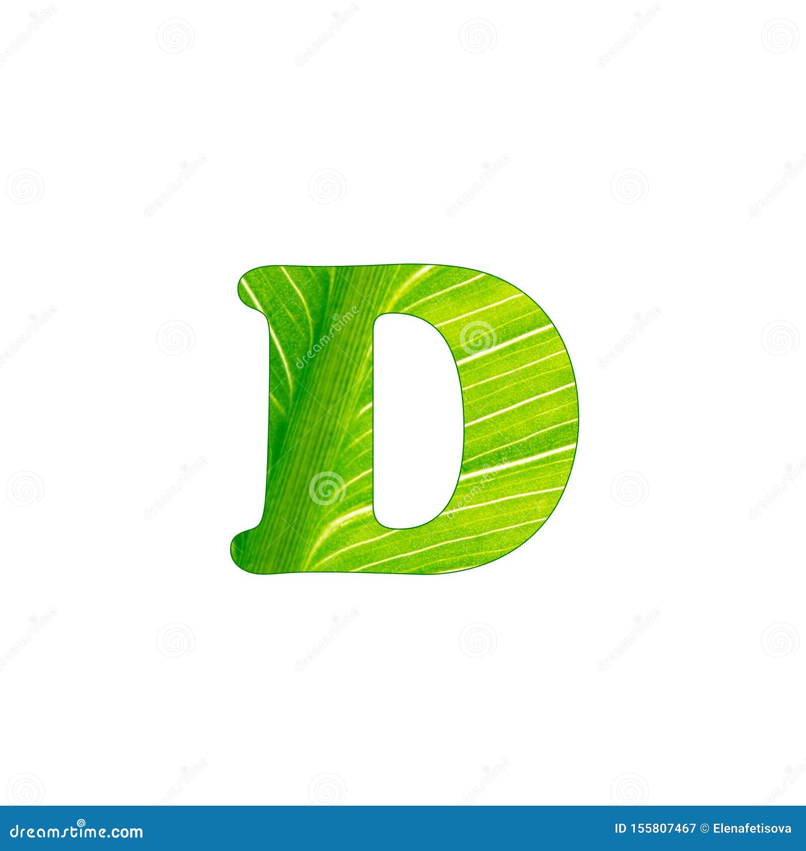The Green Plant Letter D , Letters Cut of the Background of Green Sheet ...