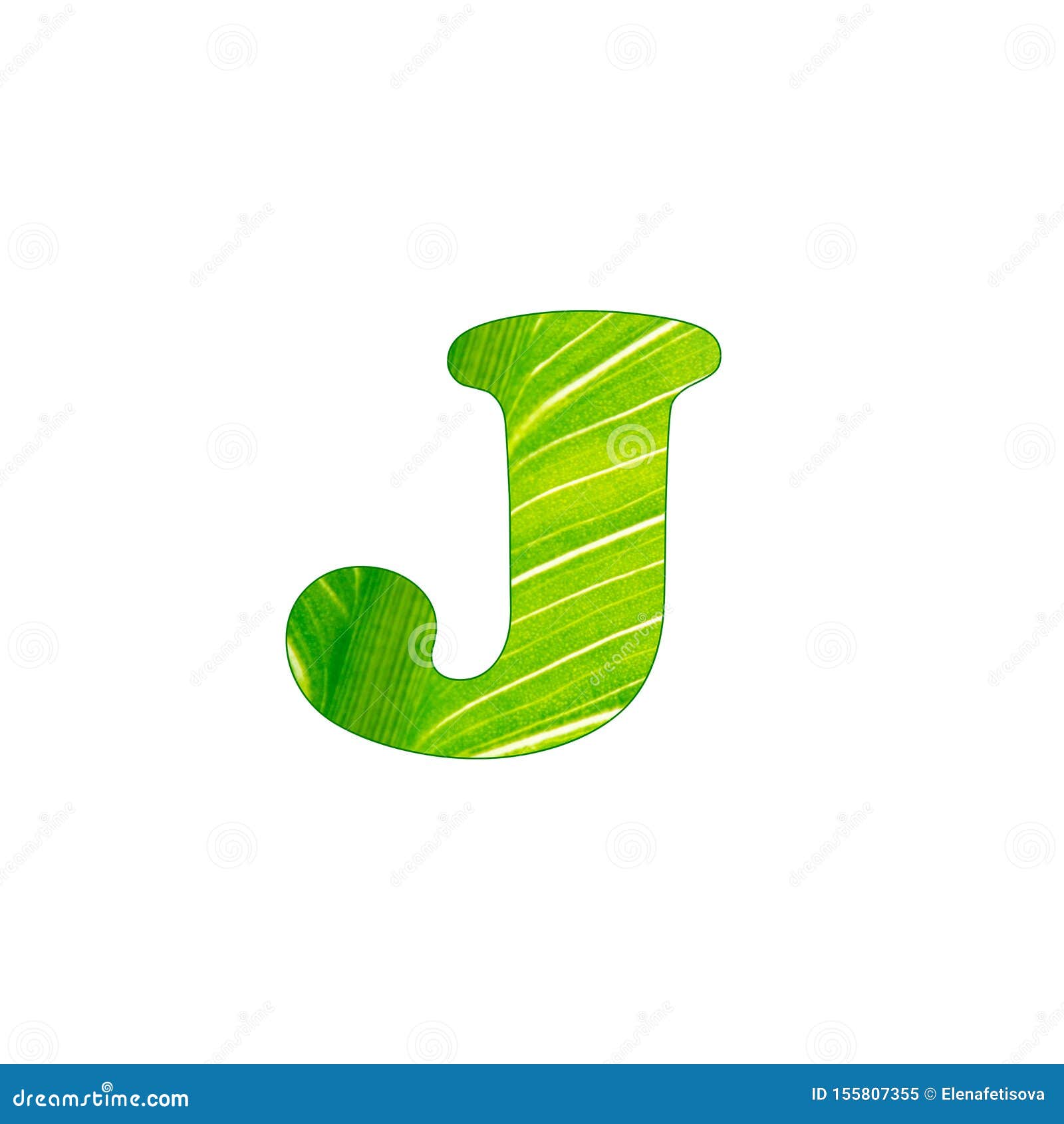 The Green Plant Letter J, Letters Cut of the Background of Green Sheet ...