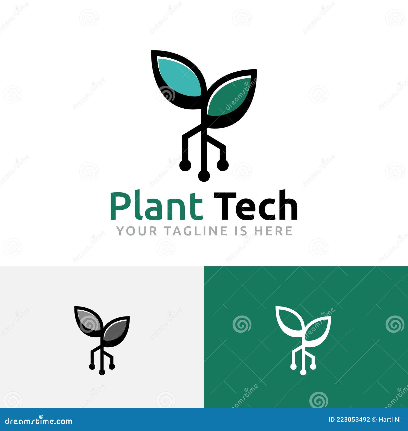 Green Plant Technology Sprout Grow Modern Logo Stock Vector ...
