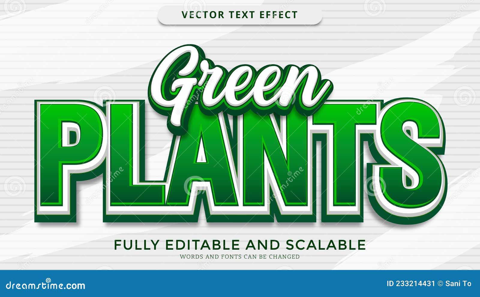 Green Plant Text Effect Editable Eps File Stock Vector - Illustration ...