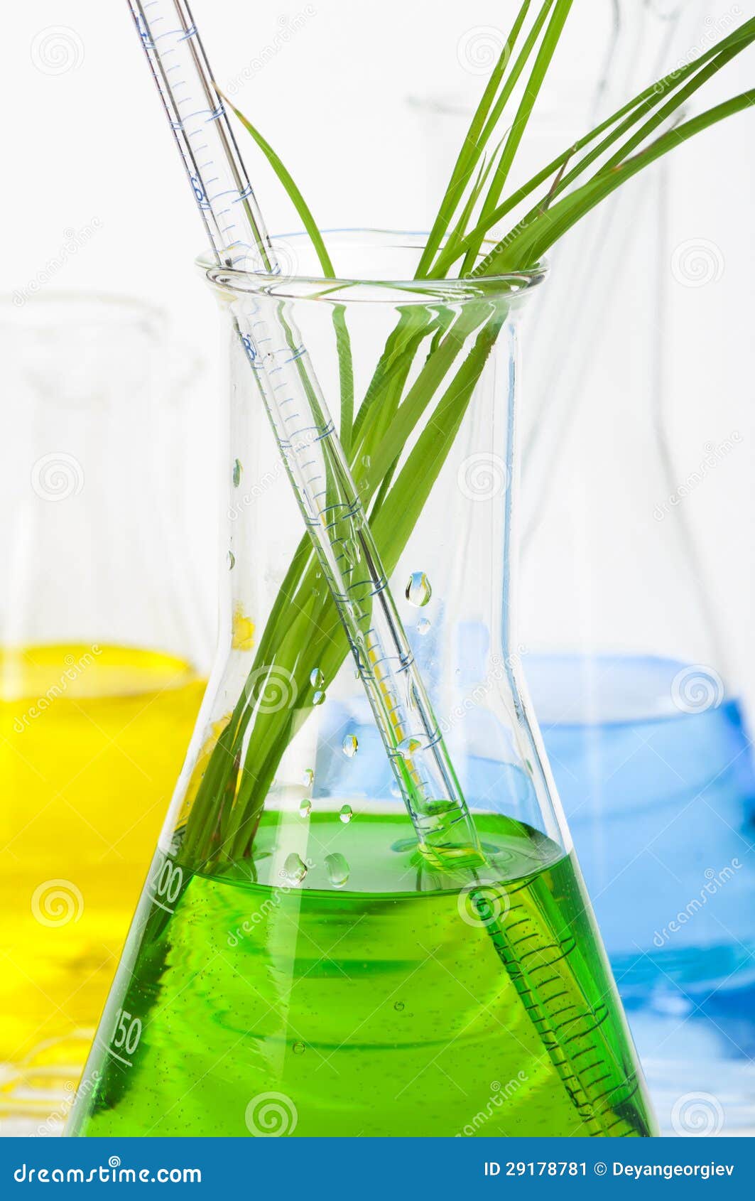 Green Plants in Laboratory Equipment Stock Image - Image of blue ...