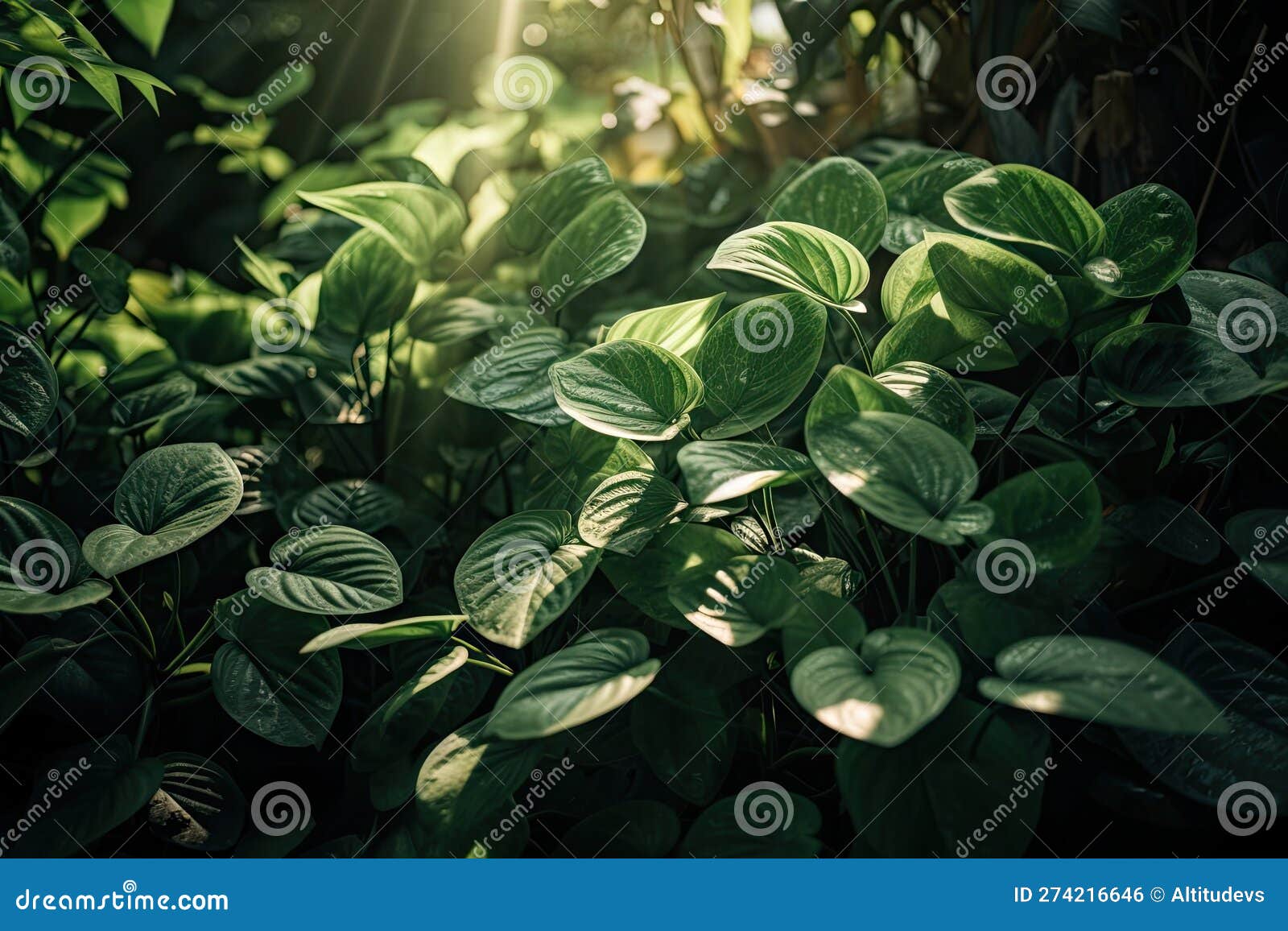 Green Plants, with the Light Filtering through and Illuminating Their ...