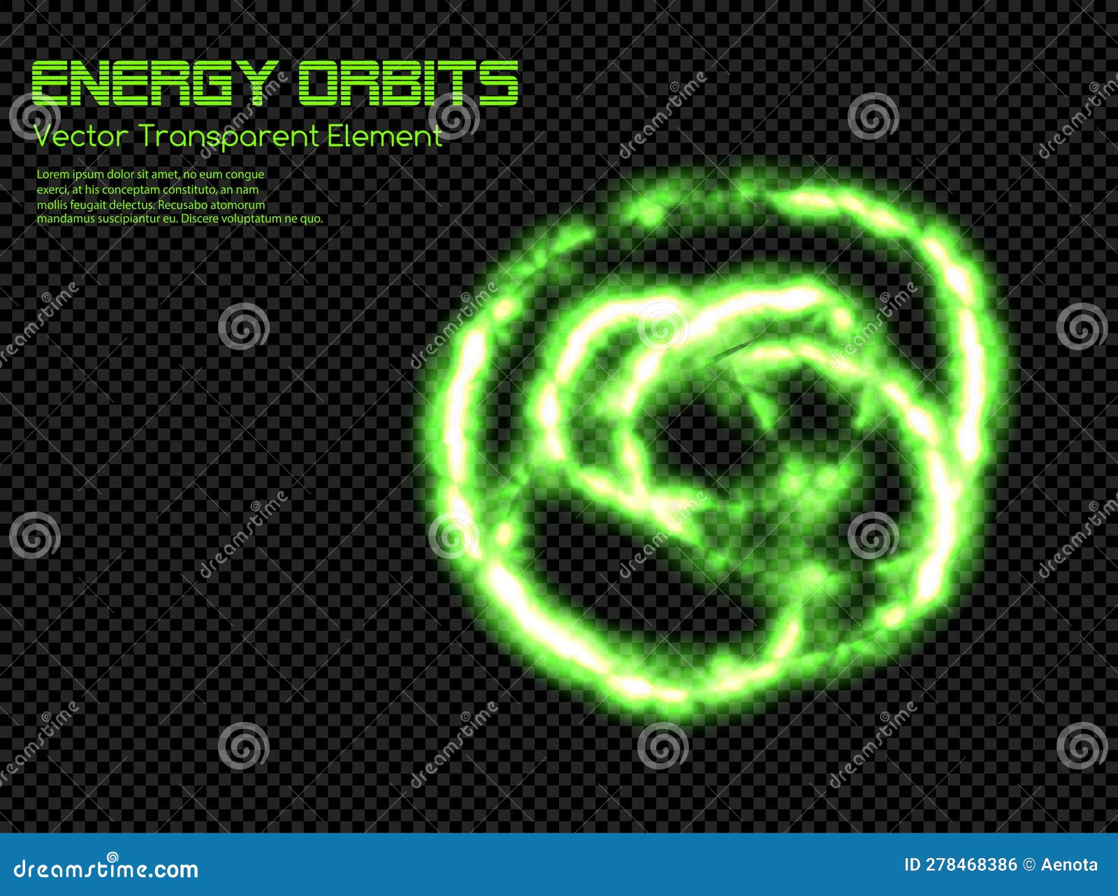 Green Plasma Energy Orbits - Transparent Vector Plasm Clew Stock Vector ...
