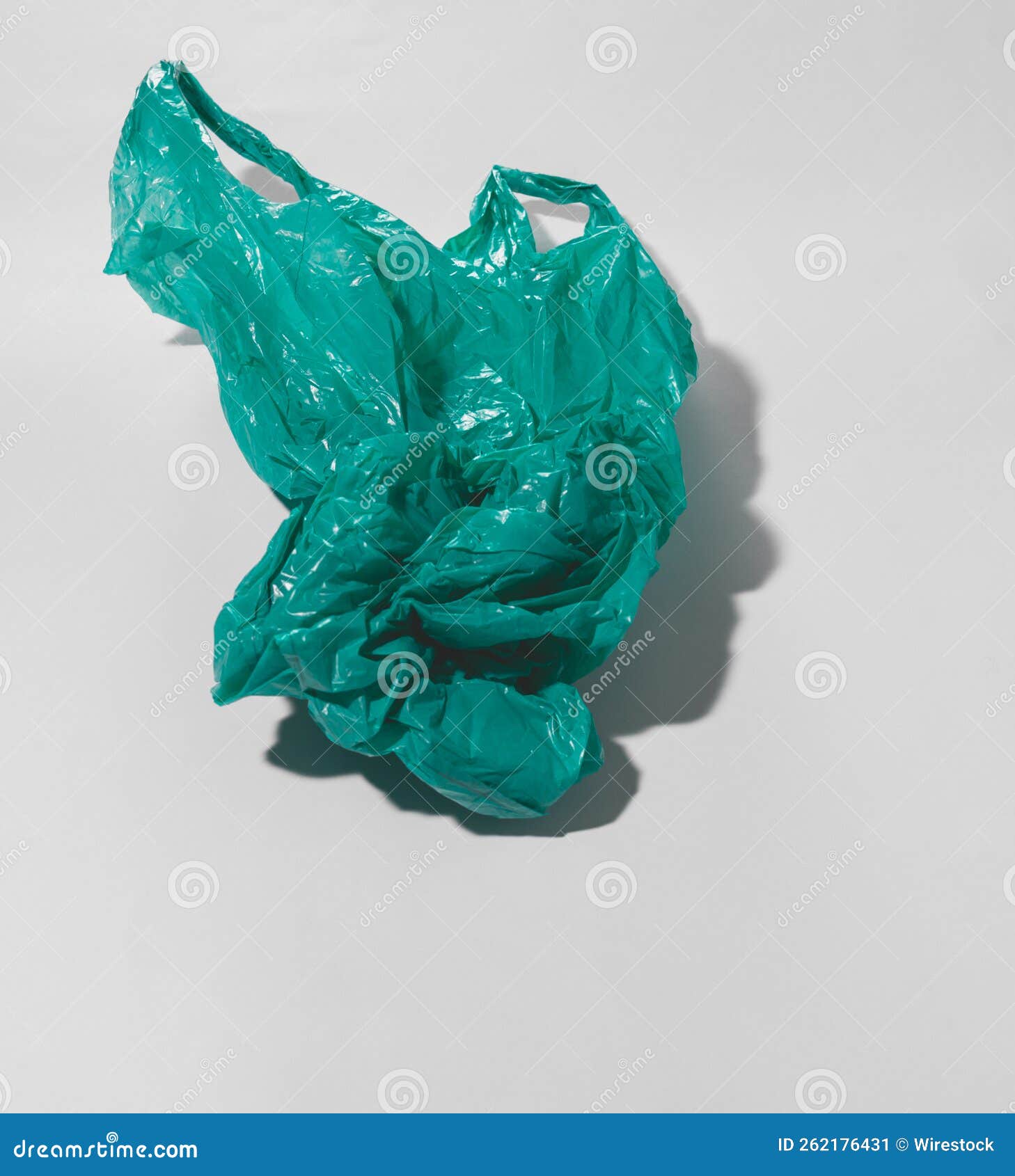 Green Plastic Bag Isolated on a White Background Stock Image - Image of ...