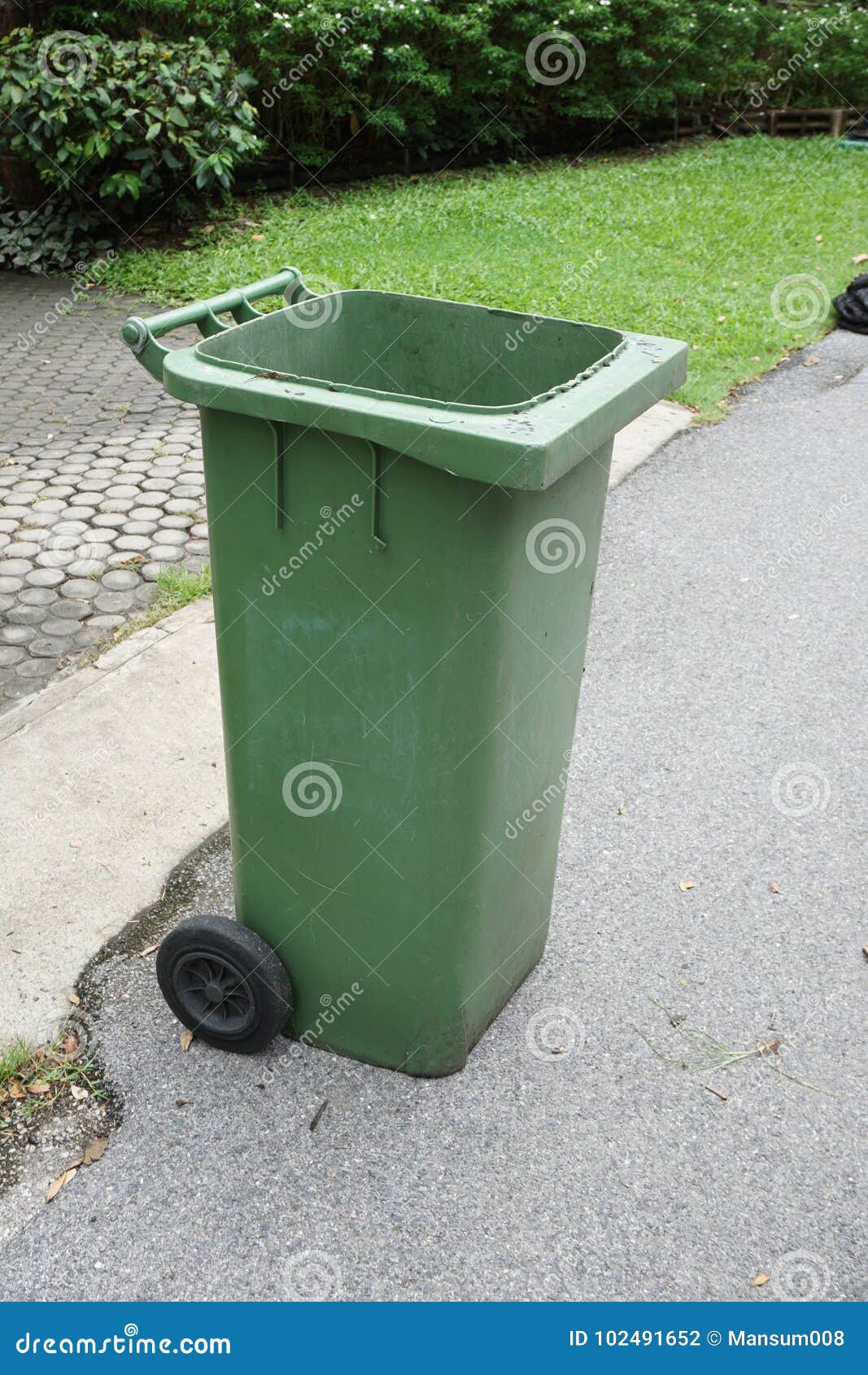 Green plastic bin stock photo. Image of outdoor, cleaner - 102491652