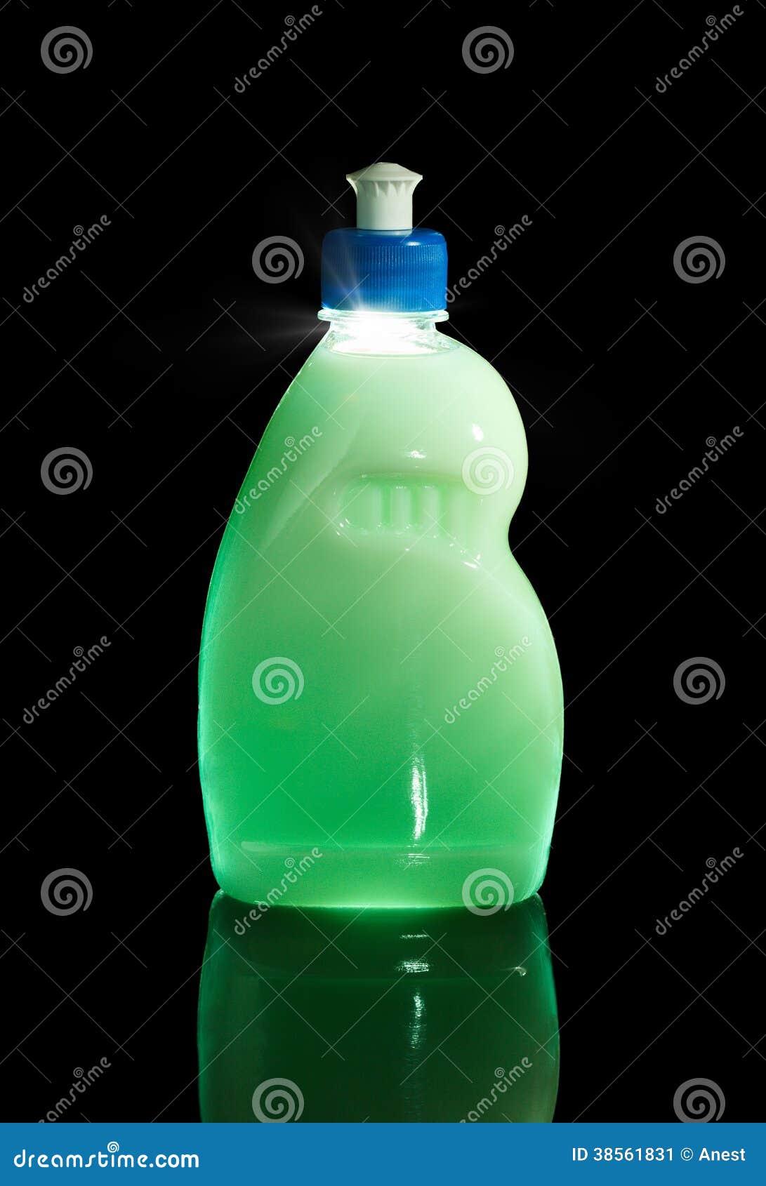 Green plastic bottle stock image. Image of full, flask - 38561831