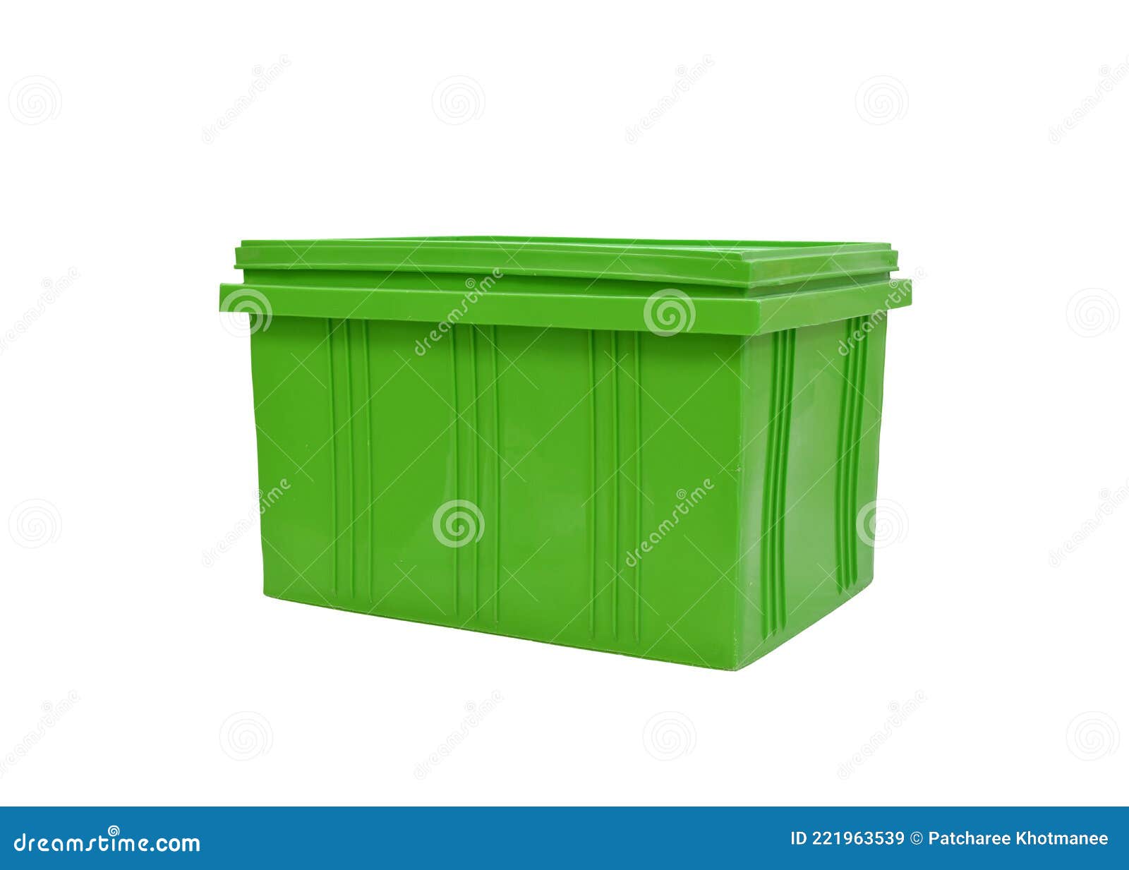Green Plastic Box Packaging of Finished Goods Product on White ...