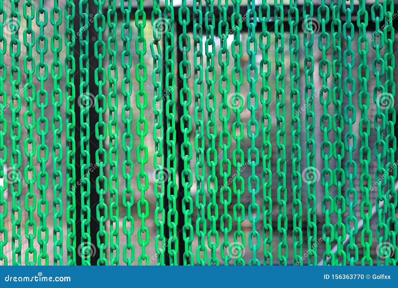 Green Plastic Chains Curtain As Background Stock Photo - Image of ...