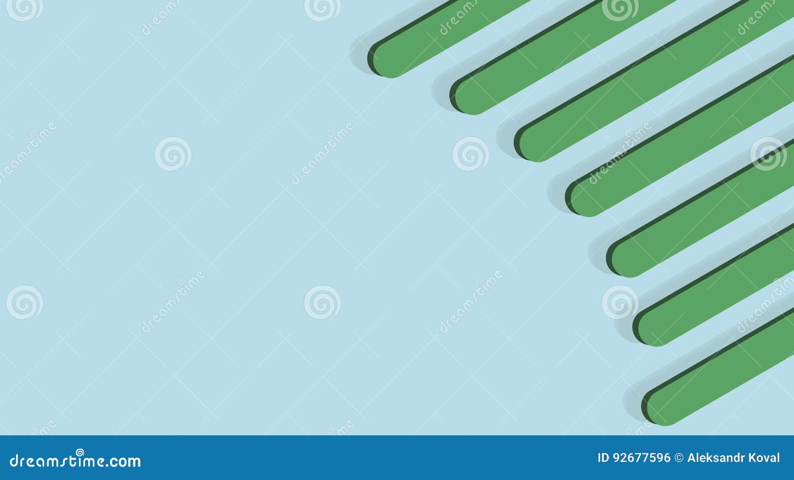 Green Plastic Comb on a Blue Background. Stock Vector - Illustration of ...