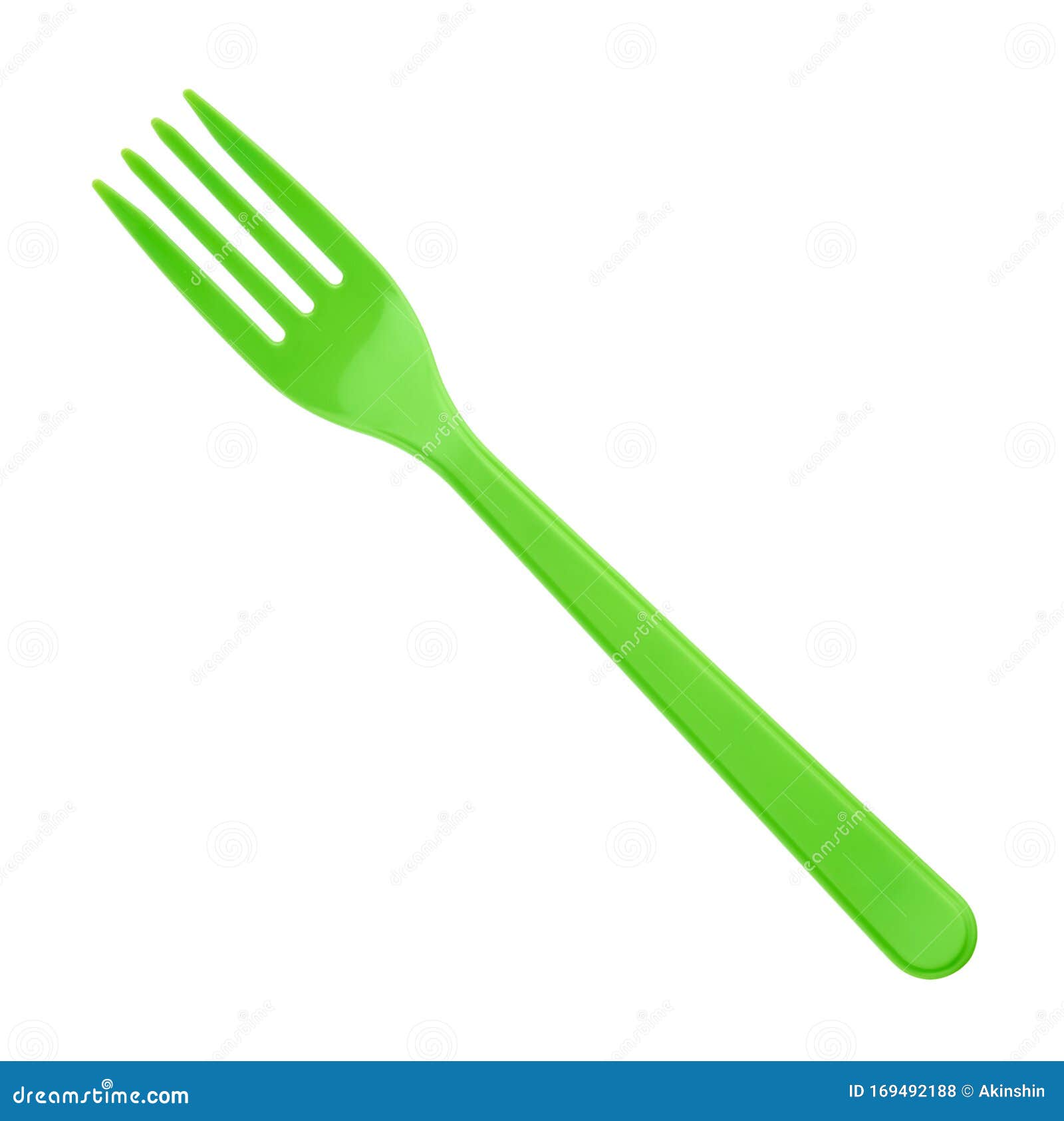 Green Plastic Fork Isolated on White Background Stock Photo - Image of ...