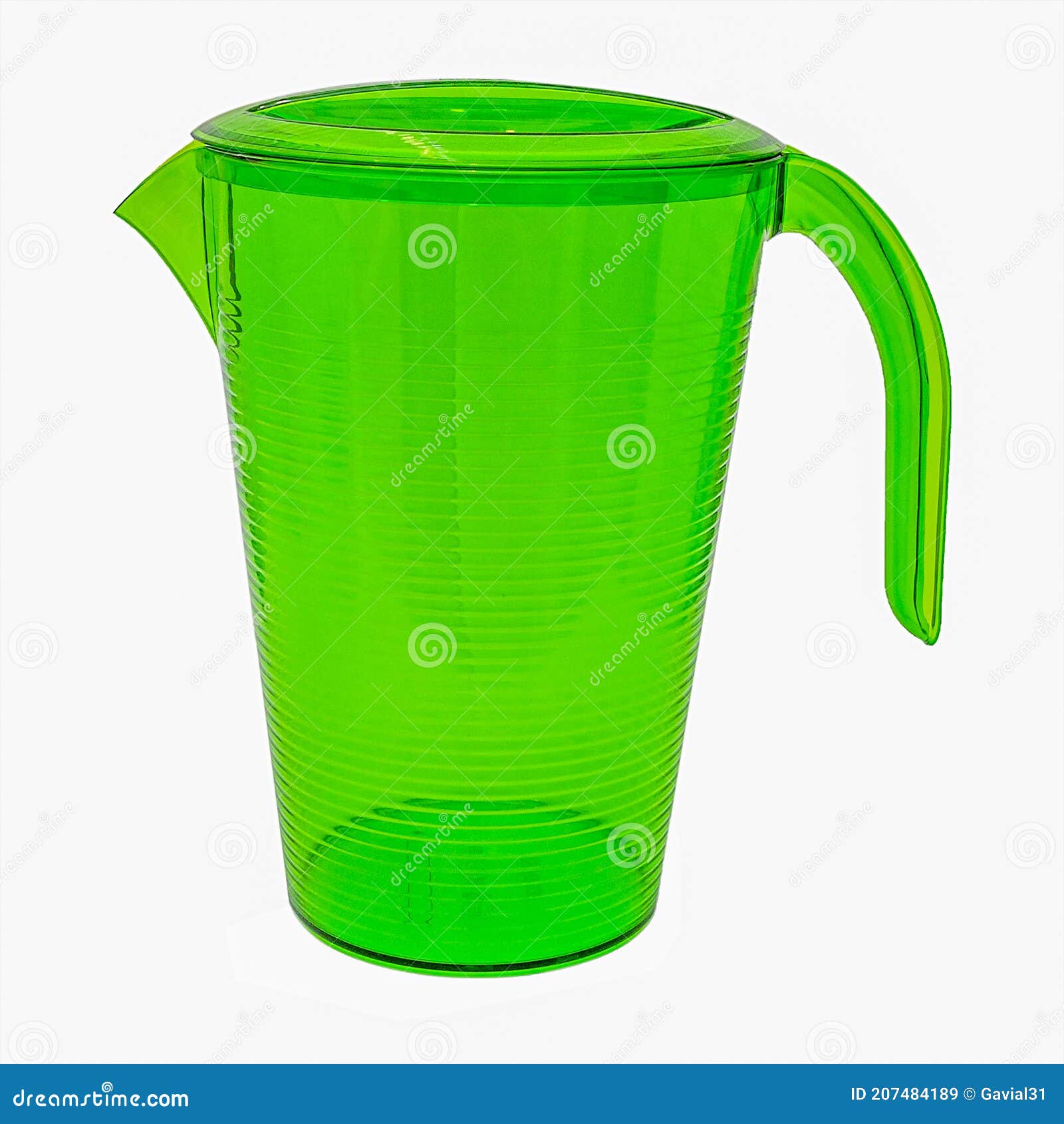 Green Plastic Jug for Cold Drinks and Clean Water. Jug Isolated on a ...