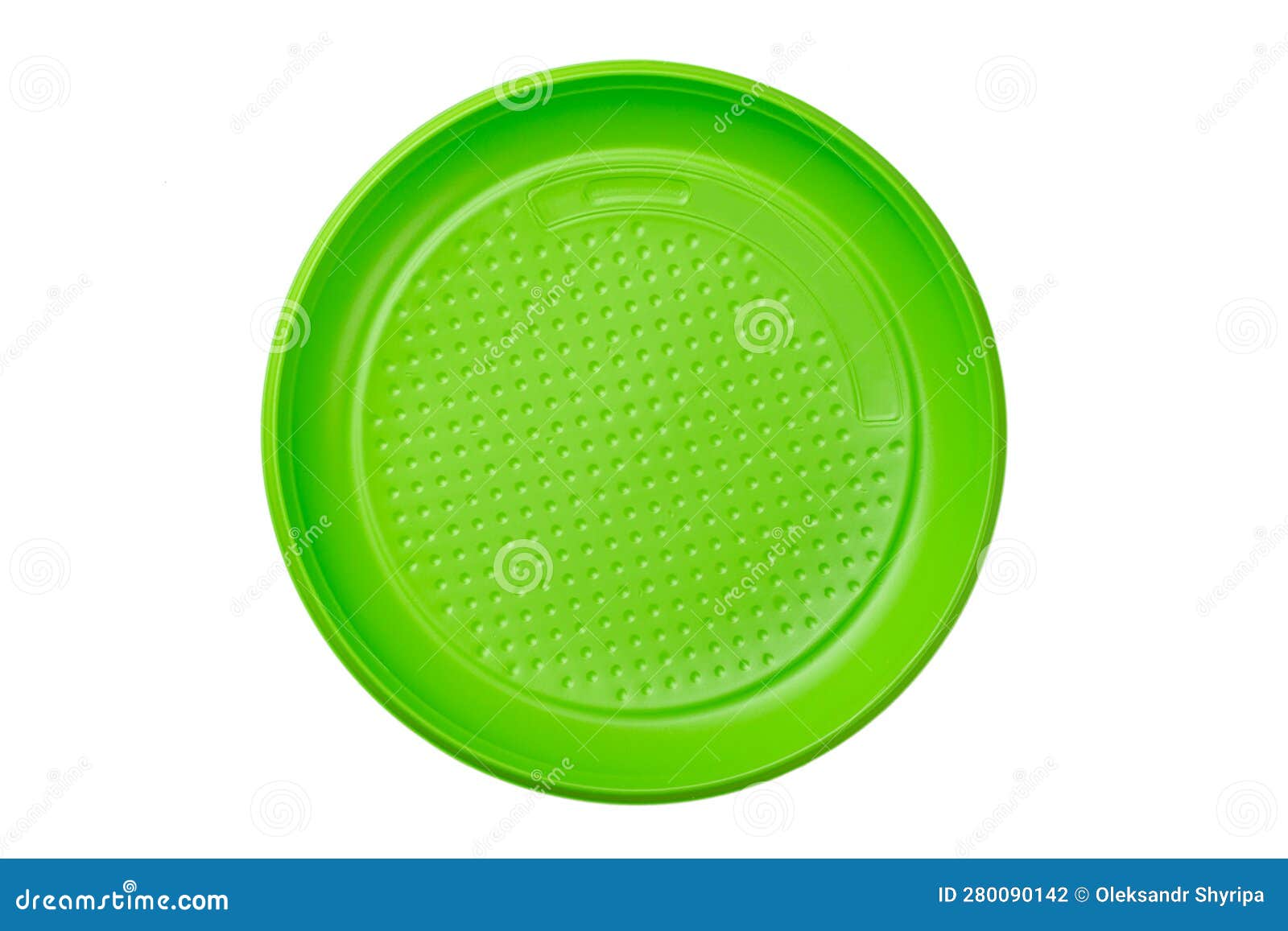 Green Plastic Plate Isolated on White Background Stock Photo - Image of ...