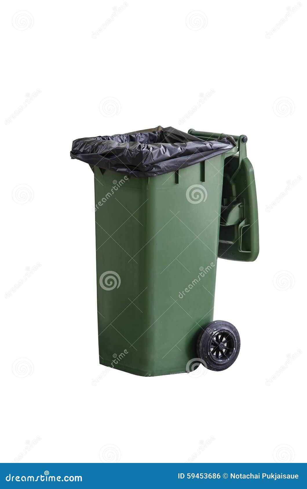 Green Plastic Recycle Bin Isolated on White Background Stock Photo ...