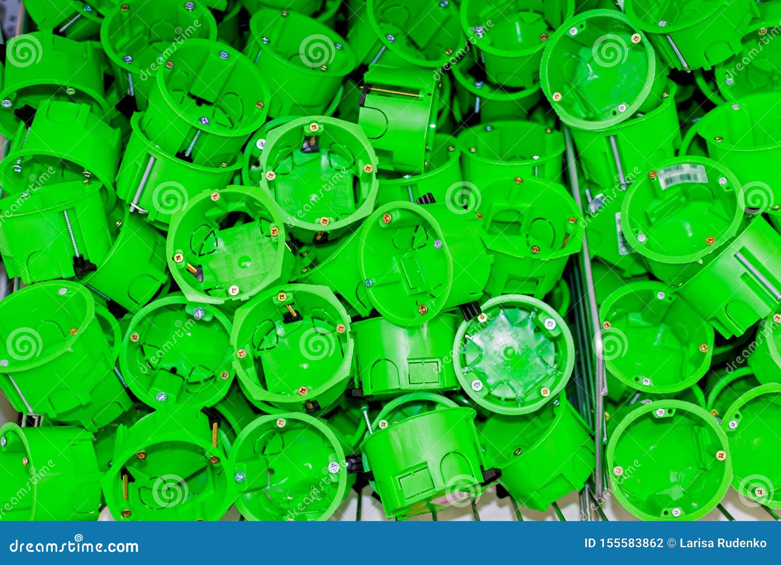 Green Plastic Round Switch Socket, Mount Wall Box For Wiring Royalty ...