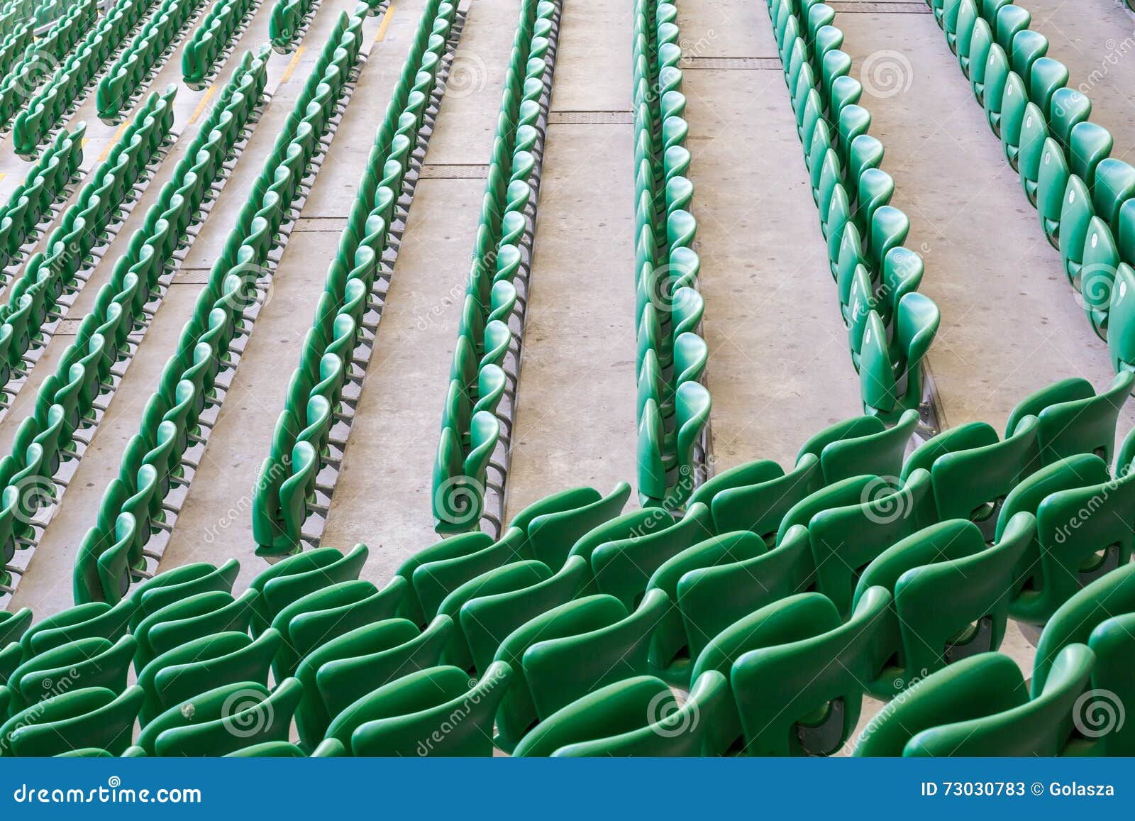 Green Plastic Seats at Modern Stadium Stock Image - Image of bench ...